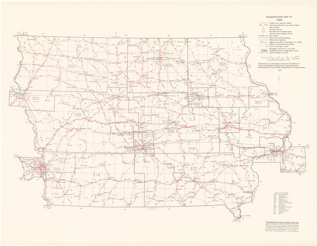 Iowa Transportation Map 1975: Zone Edition – WardMaps LLC