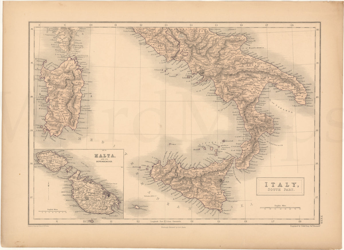 Malta Antique Maps – WardMaps LLC