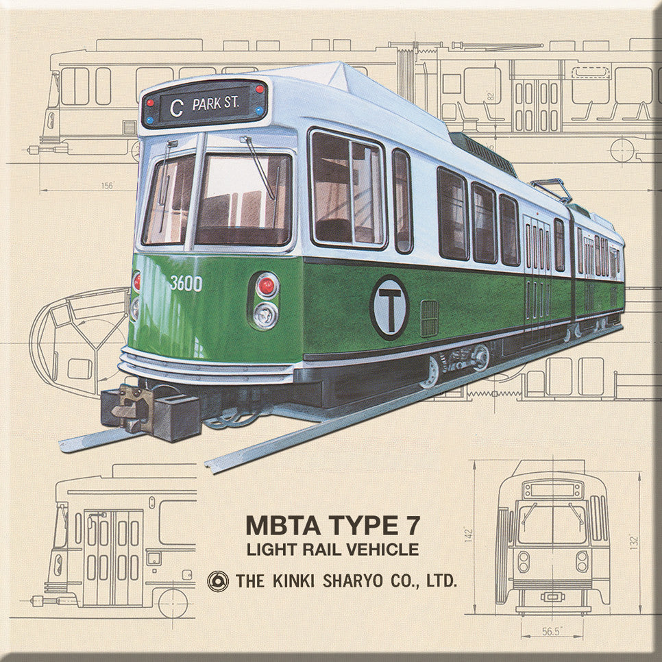 MBTA Type 7 Green Line Trolley Magnet – WardMaps LLC