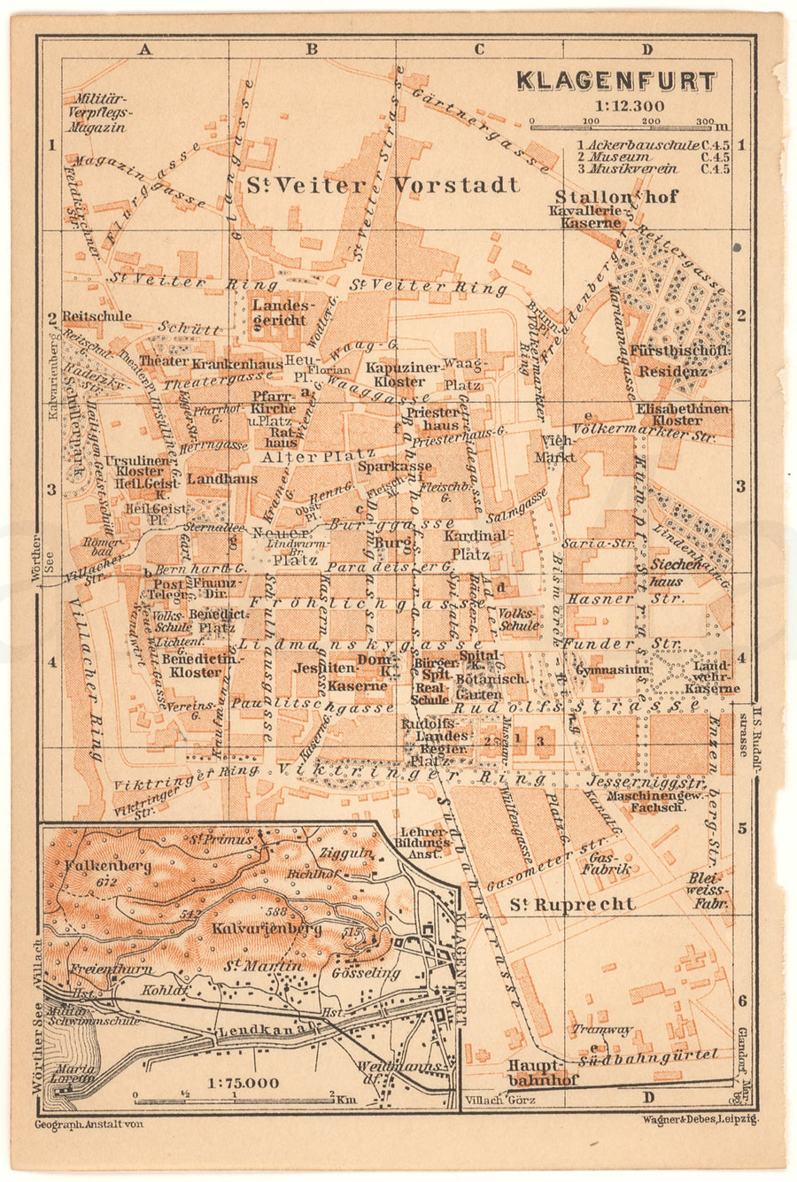 Klagenfurt, Austria 1911 (E. Alps) – WardMaps LLC