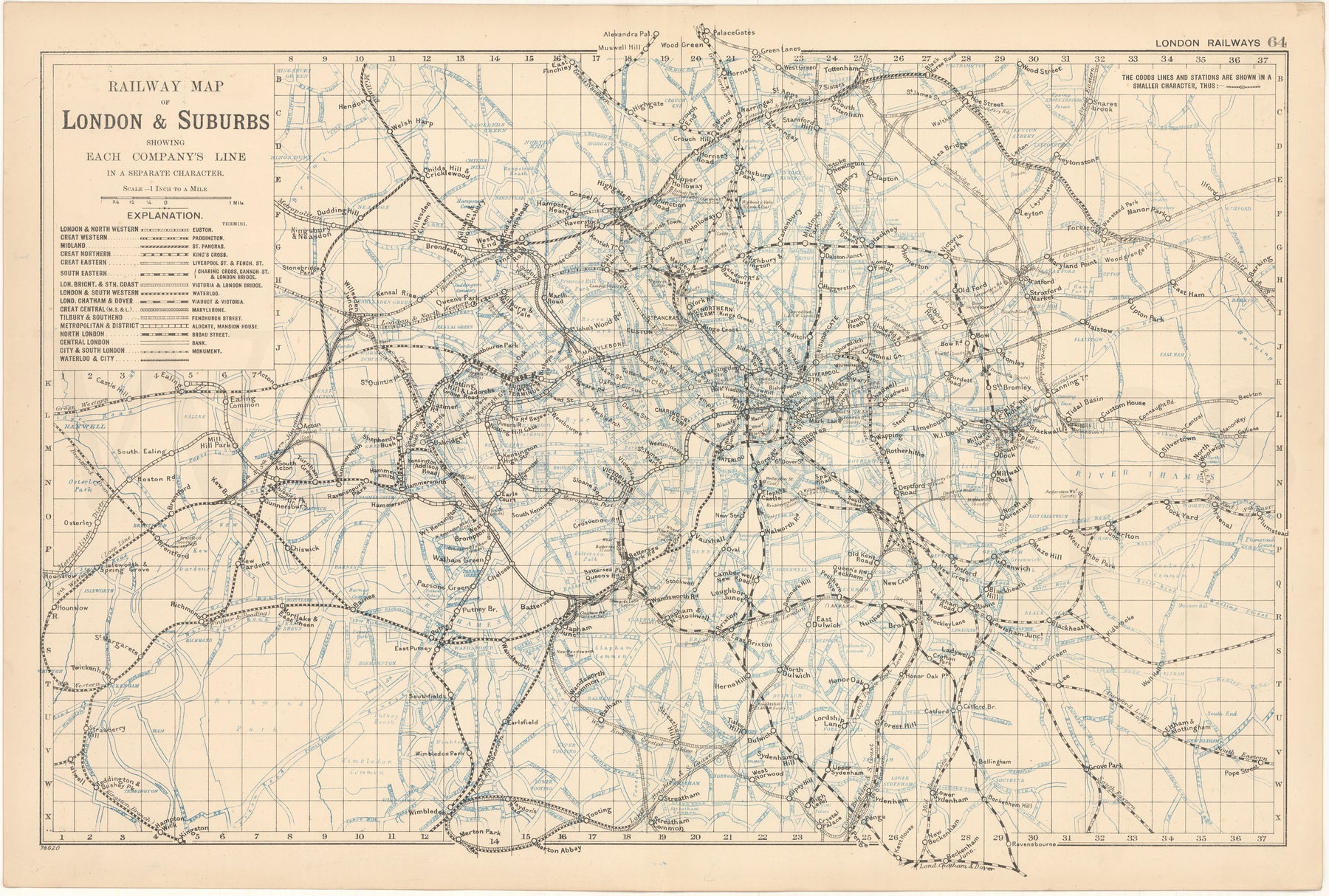 London, England 1899: Railway Map of London & Suburbs – WardMaps LLC