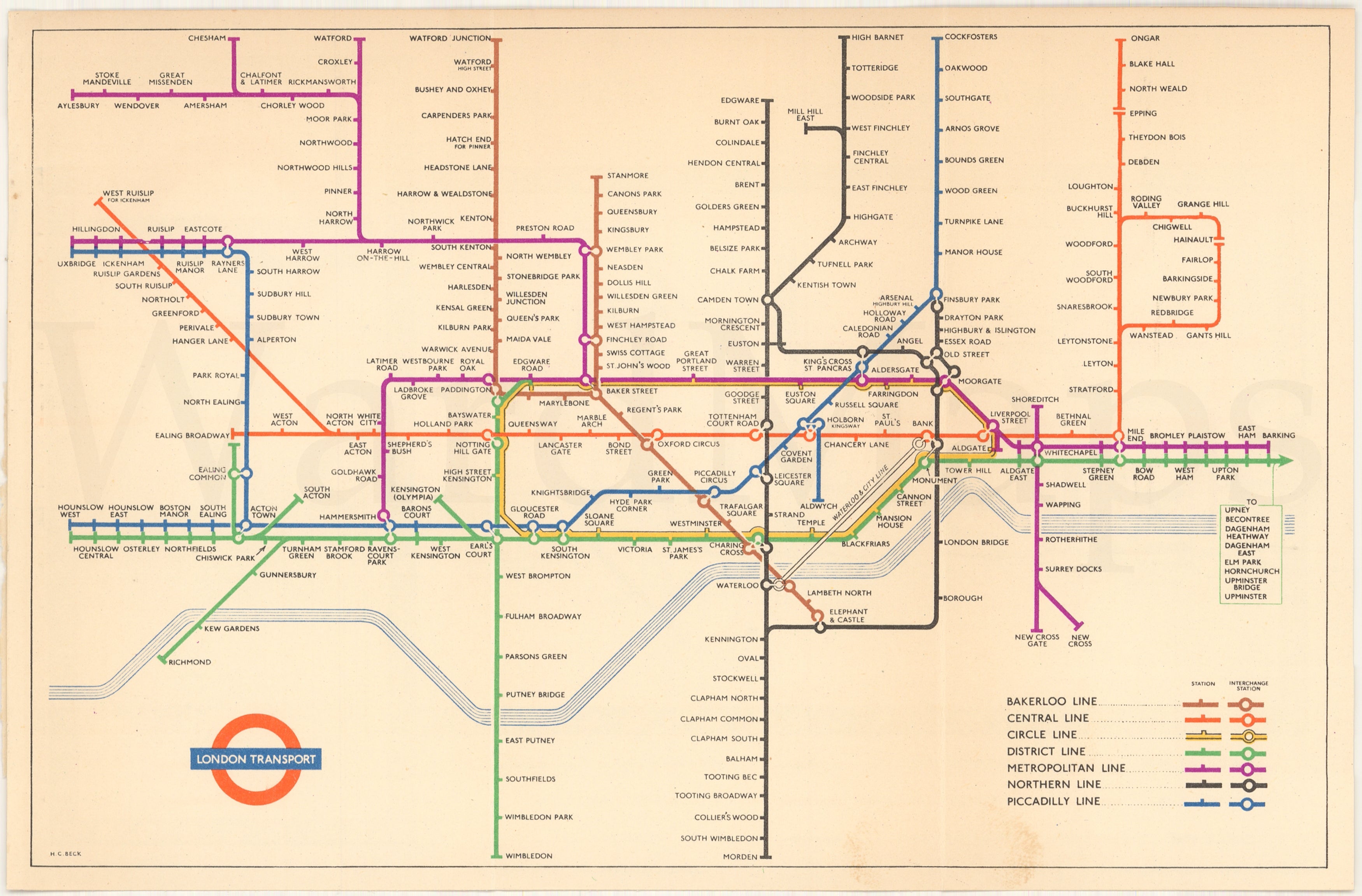 London (England) Underground 1953 – WardMaps LLC