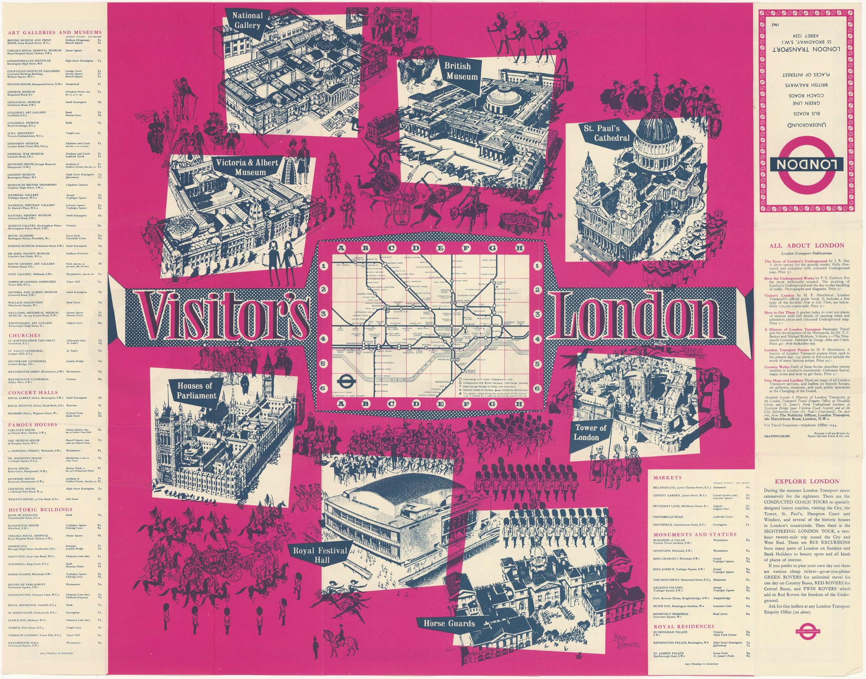 London (England) Underground 1965 (Side A) – WardMaps LLC