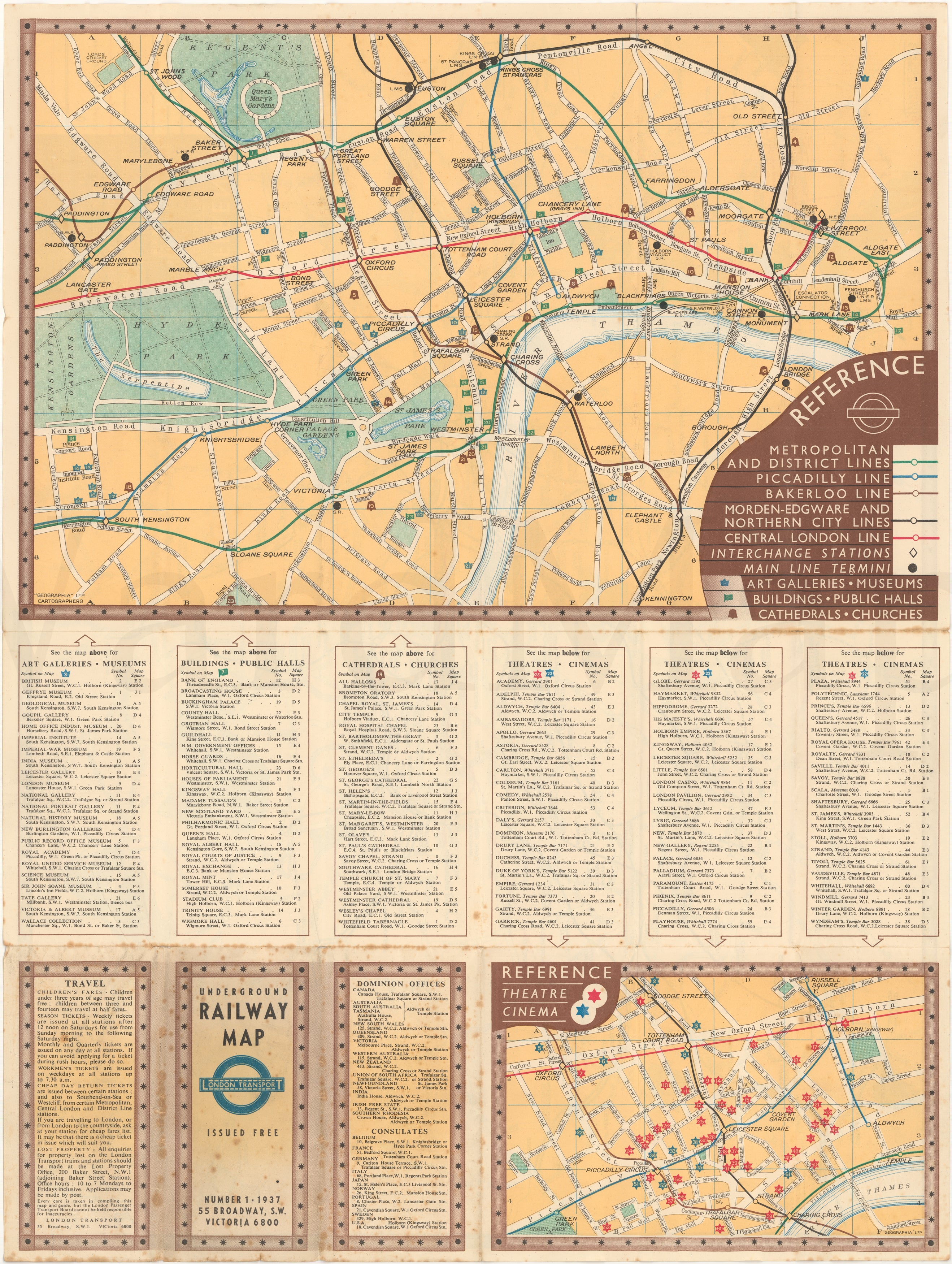 London (England) Underground 1937 (Side A) – WardMaps LLC