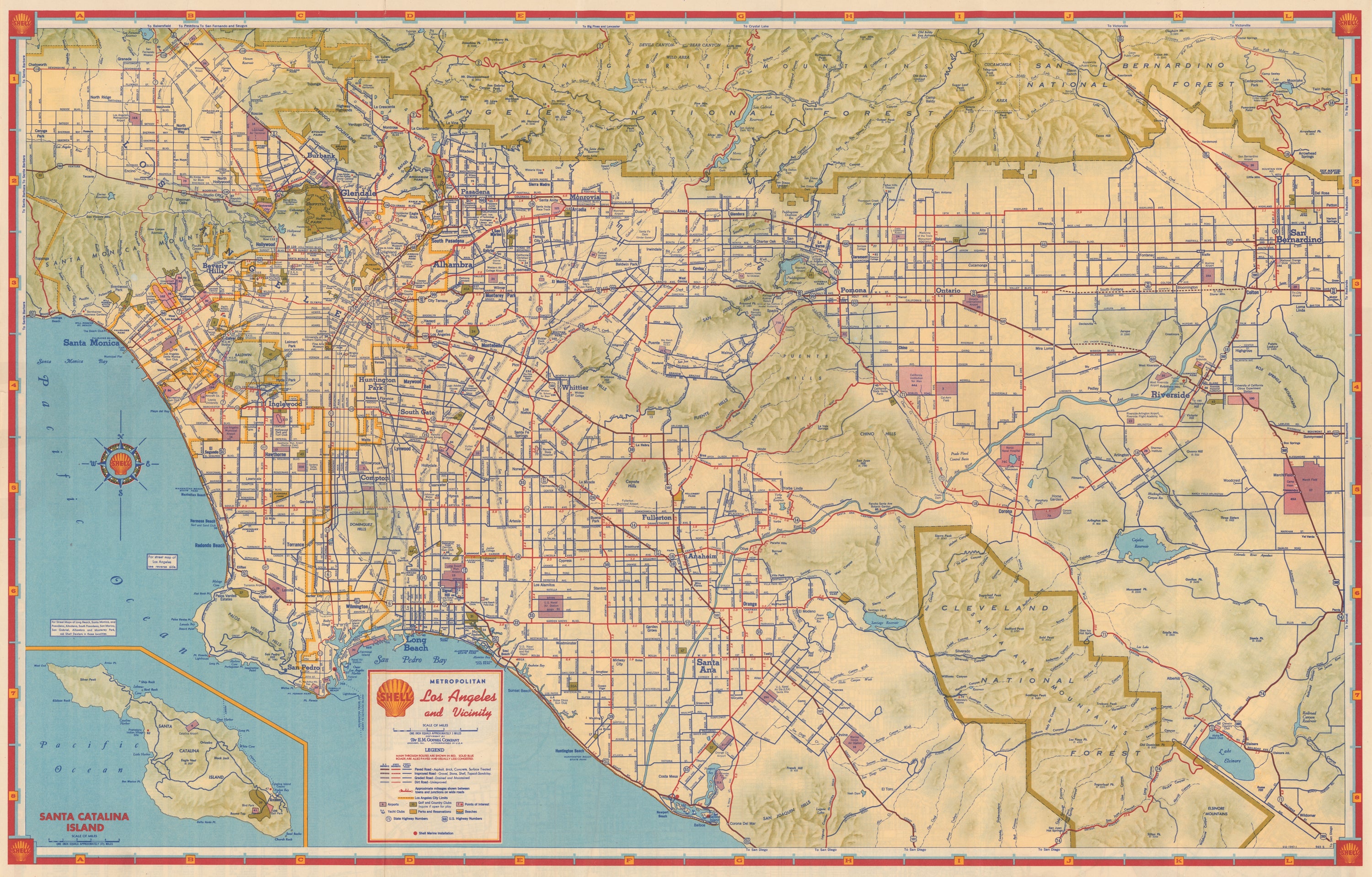 Los Angeles, California 1947: Greater Los Angeles Region – WardMaps LLC