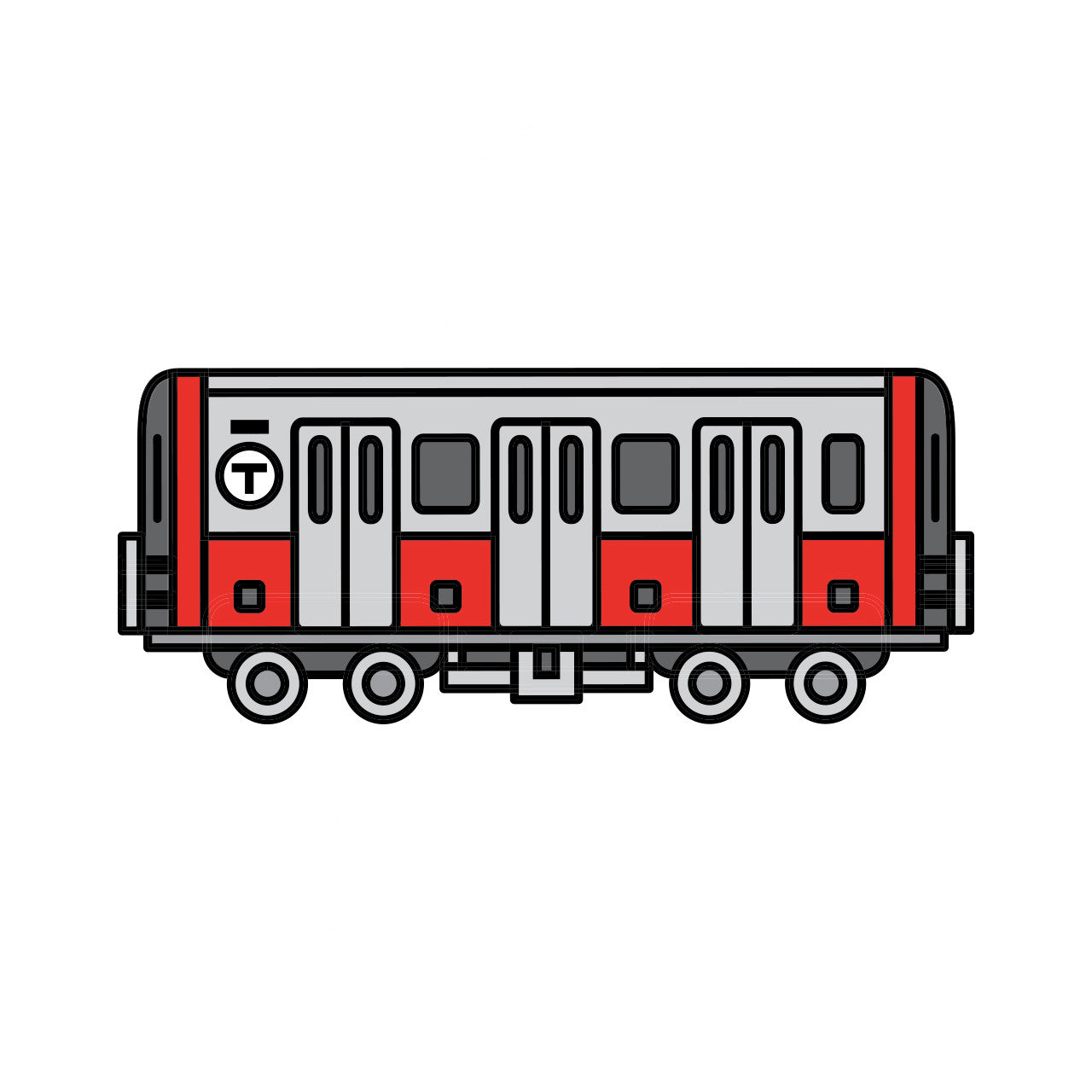 Boston MBTA "T" Red Line Subway Car Sticker – WardMaps LLC