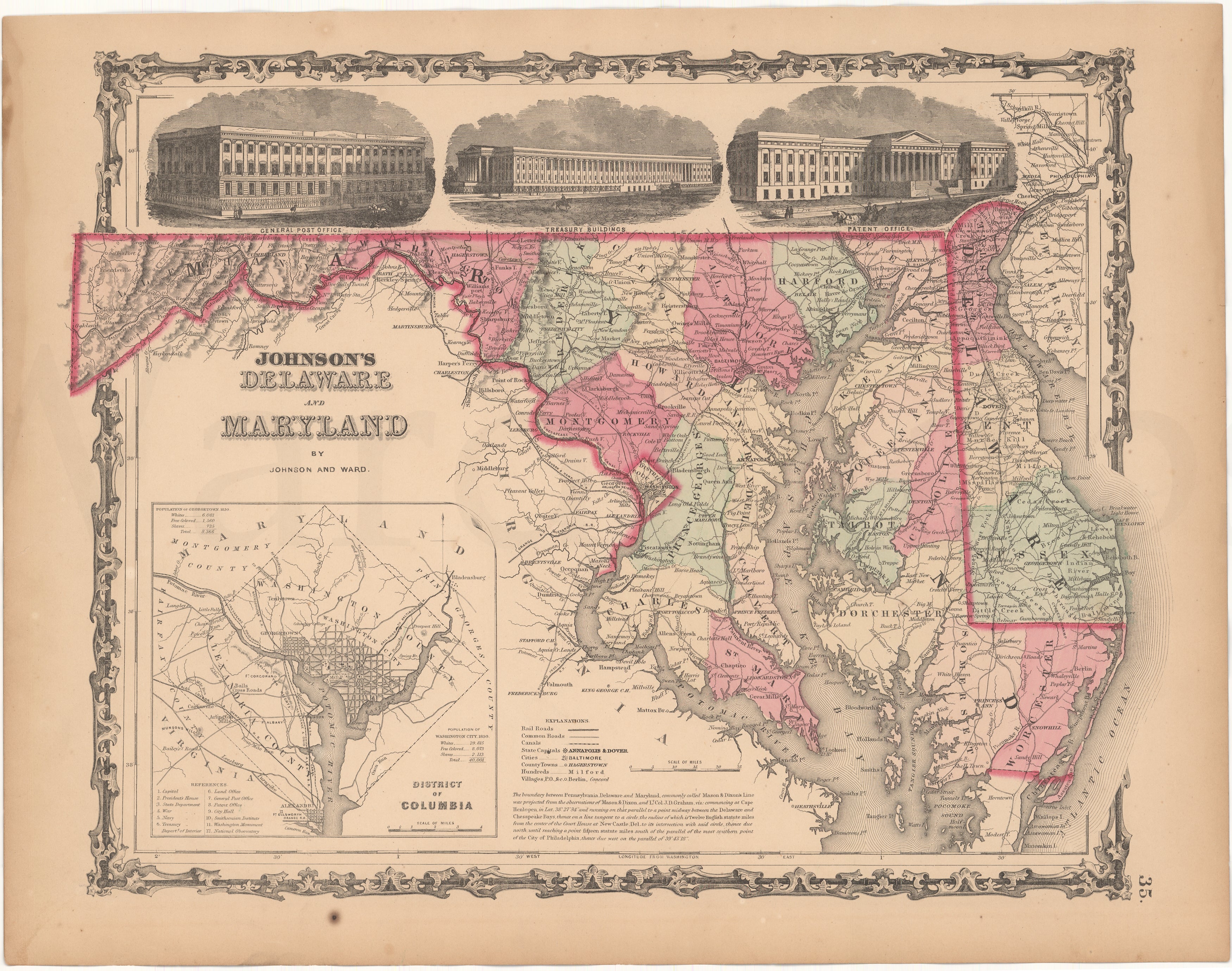 Delaware and Maryland 1862 – WardMaps LLC