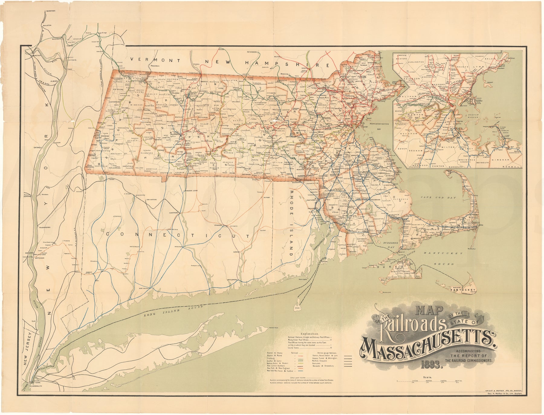 Massachusetts 1893: Railroads – WardMaps LLC