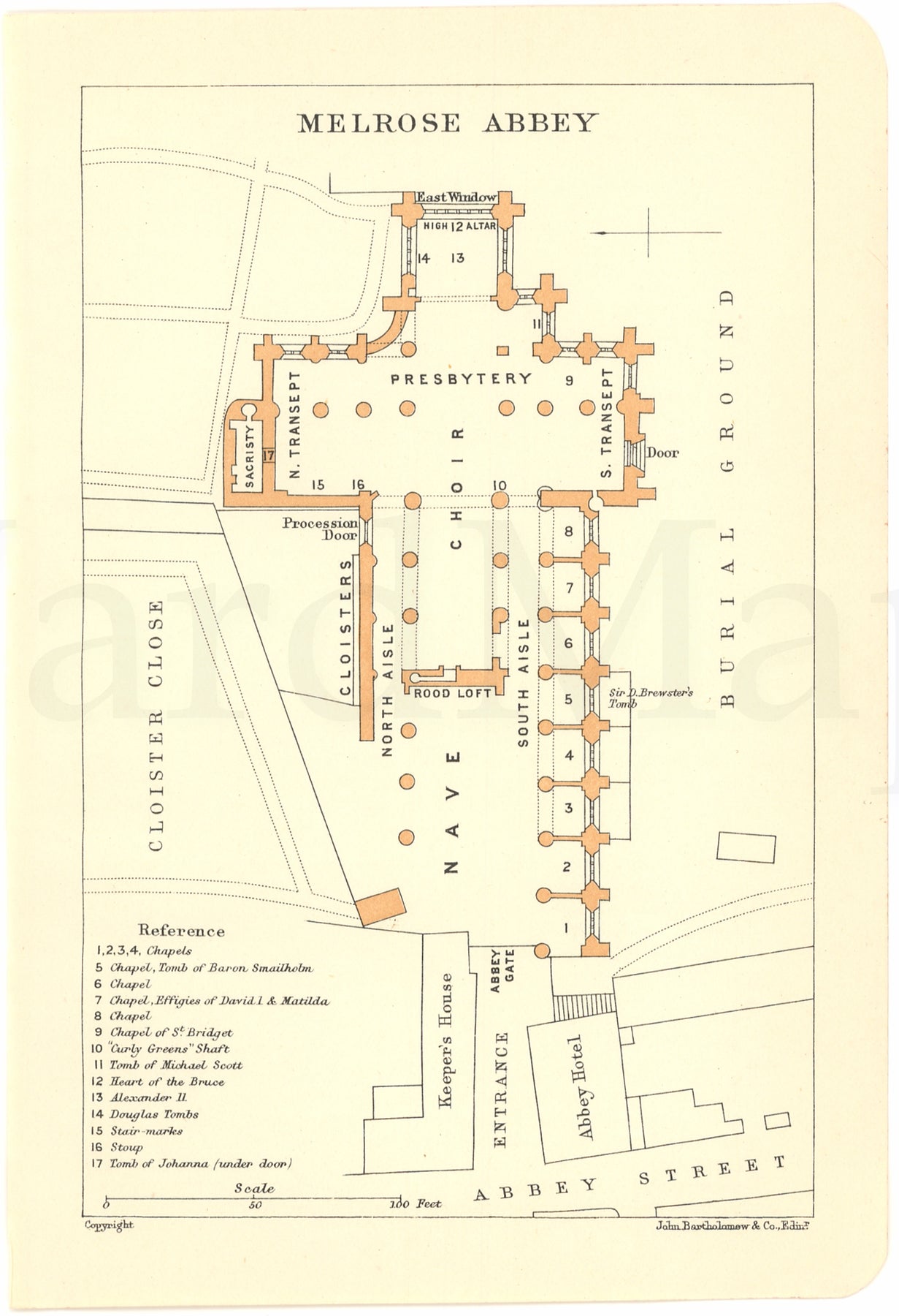 Melrose Abbey, Scotland Circa 1910 – WardMaps LLC