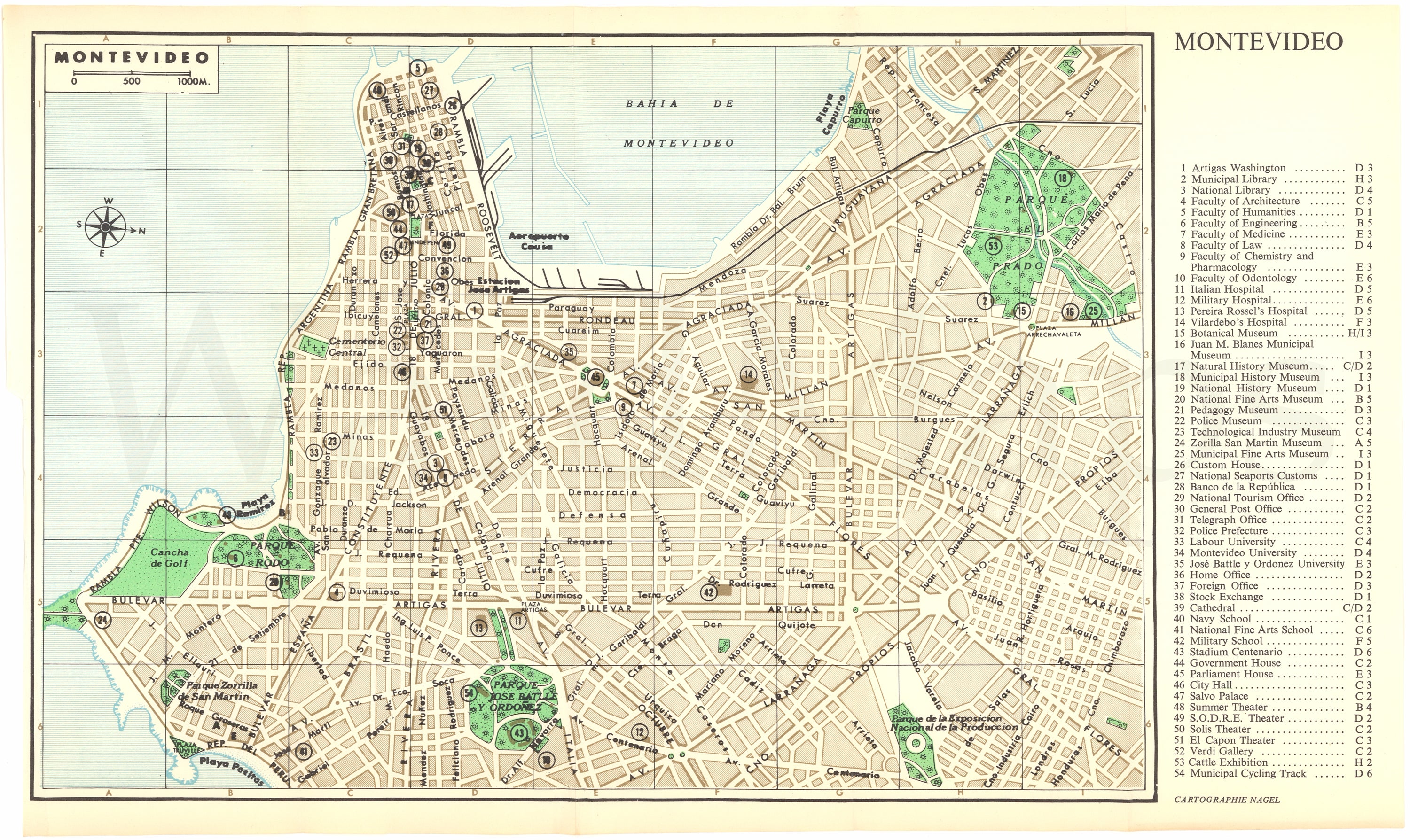 Montevideo, Uruguay Circa 1969 – WardMaps LLC