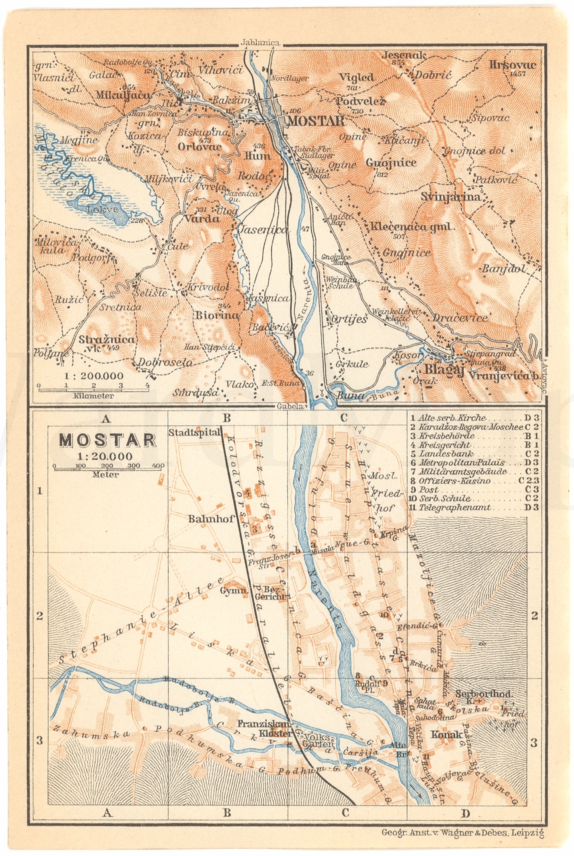 Mostar, Bosnia and Herzegovina 1911 – WardMaps LLC