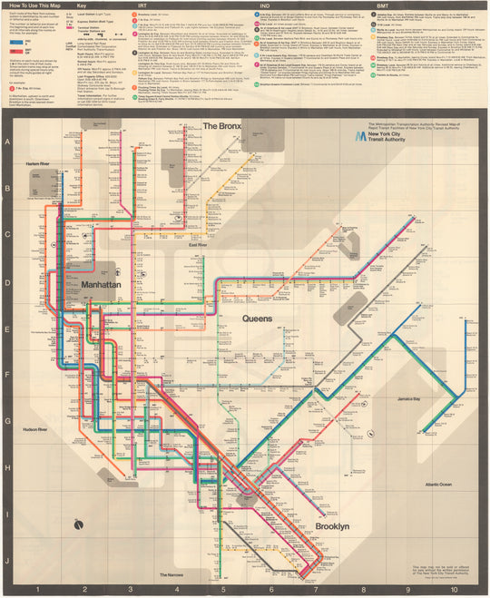 New York City Subway Map 1976 (Side A) – WardMaps LLC