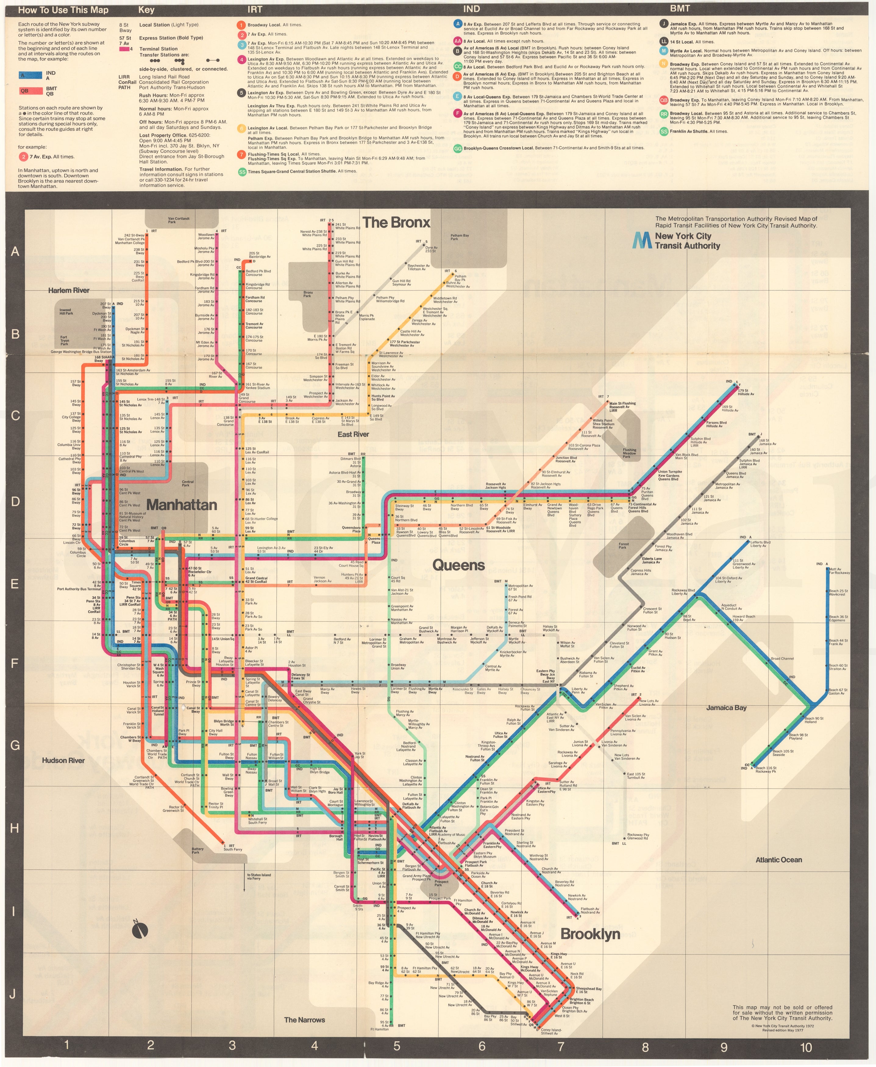 New York City Subway Map 1977 (Side A) – WardMaps LLC