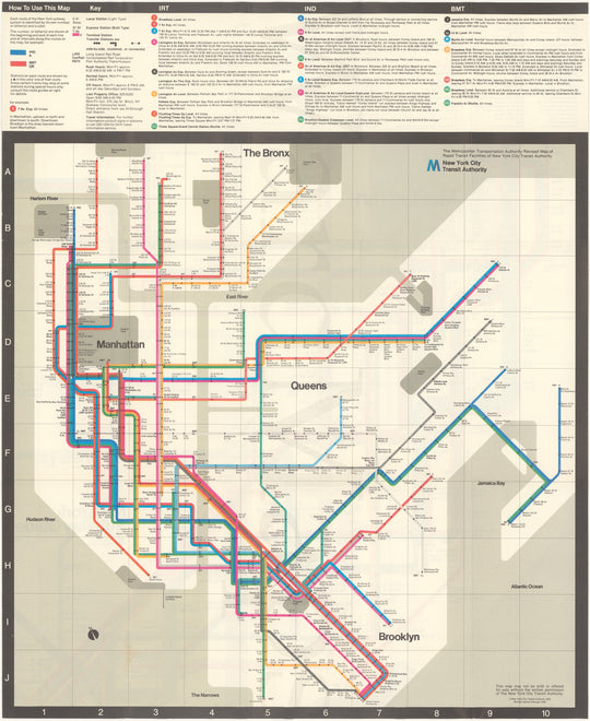 New York City Subway Map 1978 (Side A) – WardMaps LLC