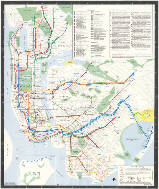 New York City Subway Map 1988 – WardMaps LLC