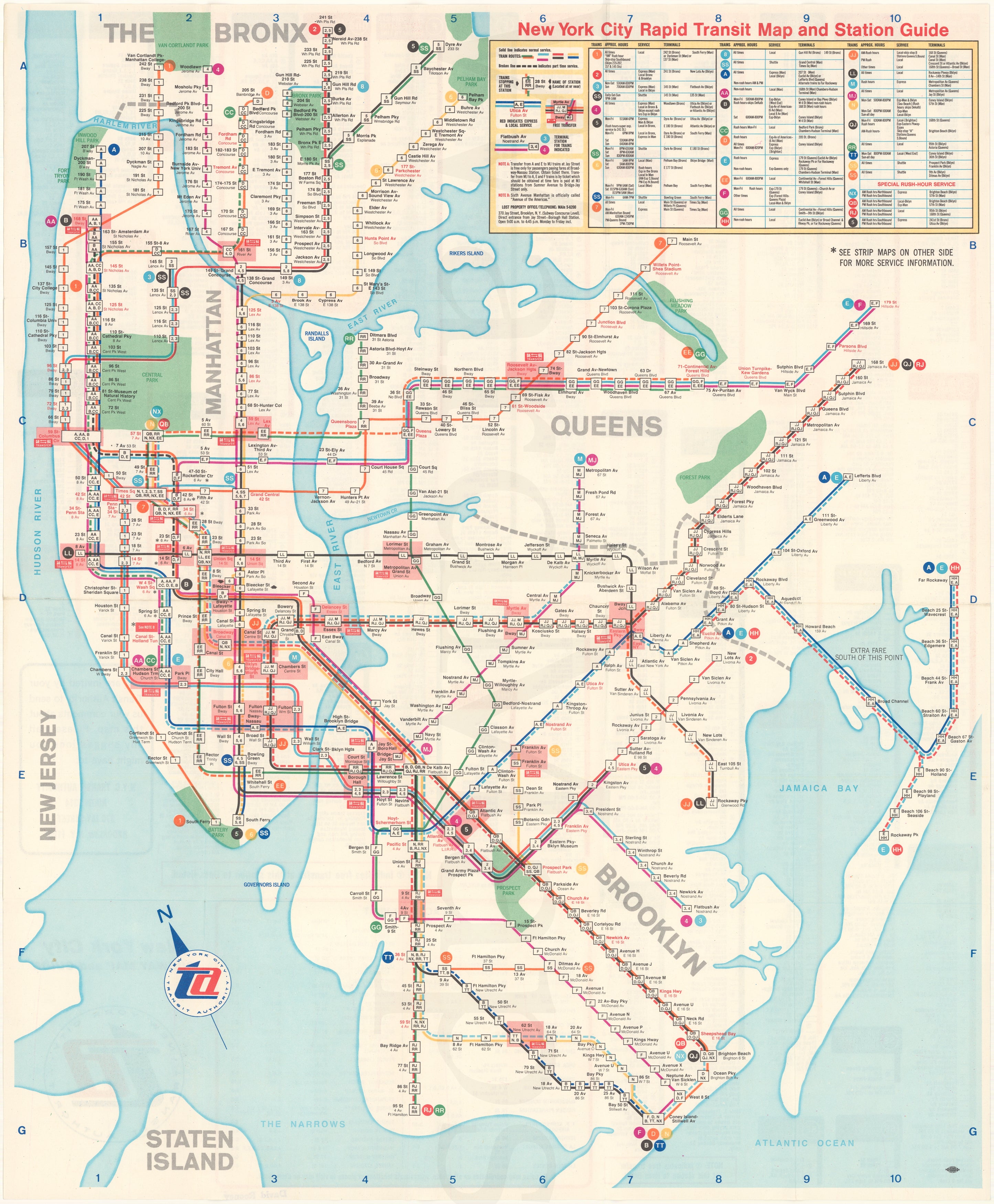 New York City Subway Map 1967 circa (v1) (Side A) – WardMaps LLC