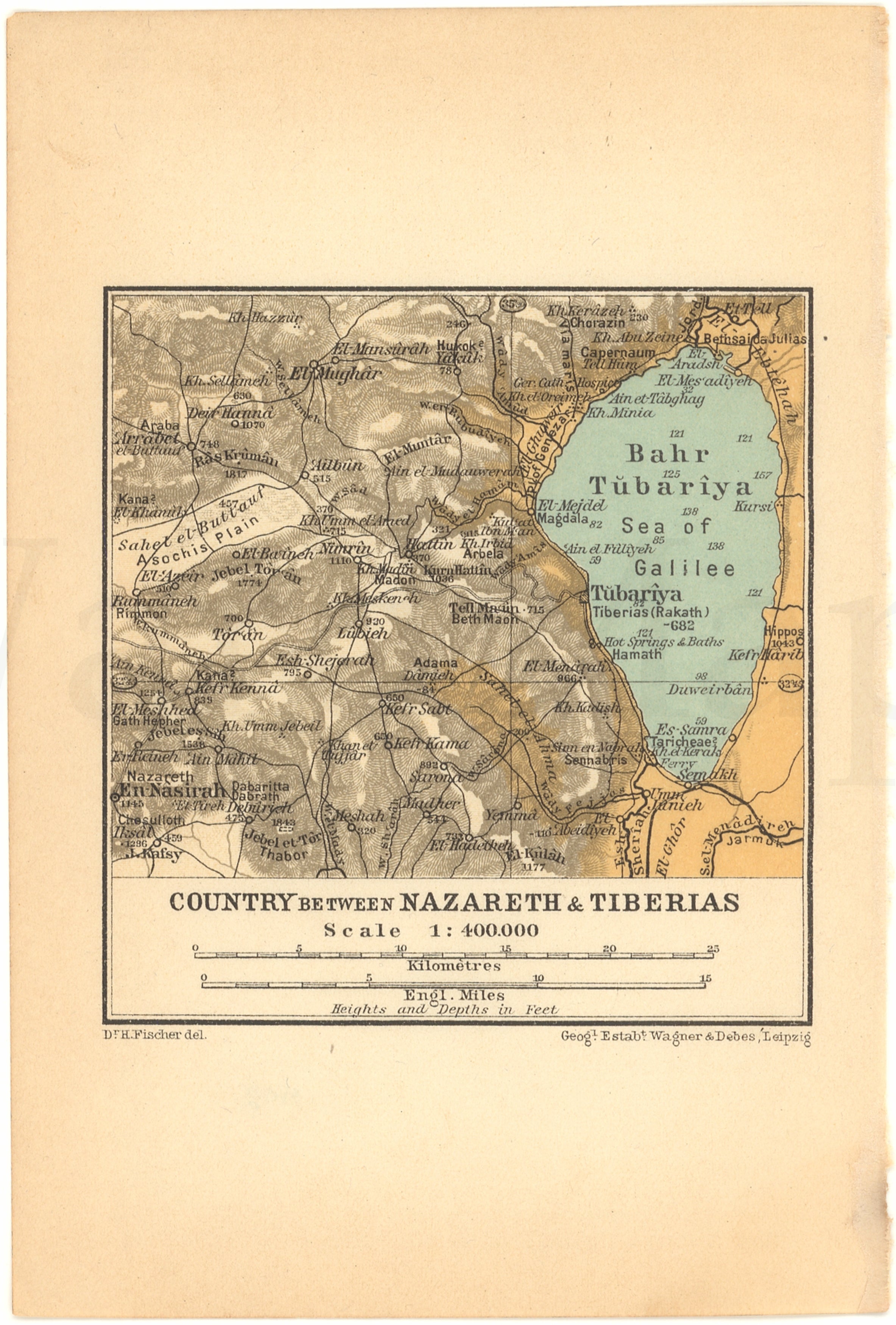 Nazareth to Sea of Galilee 1906 – WardMaps LLC