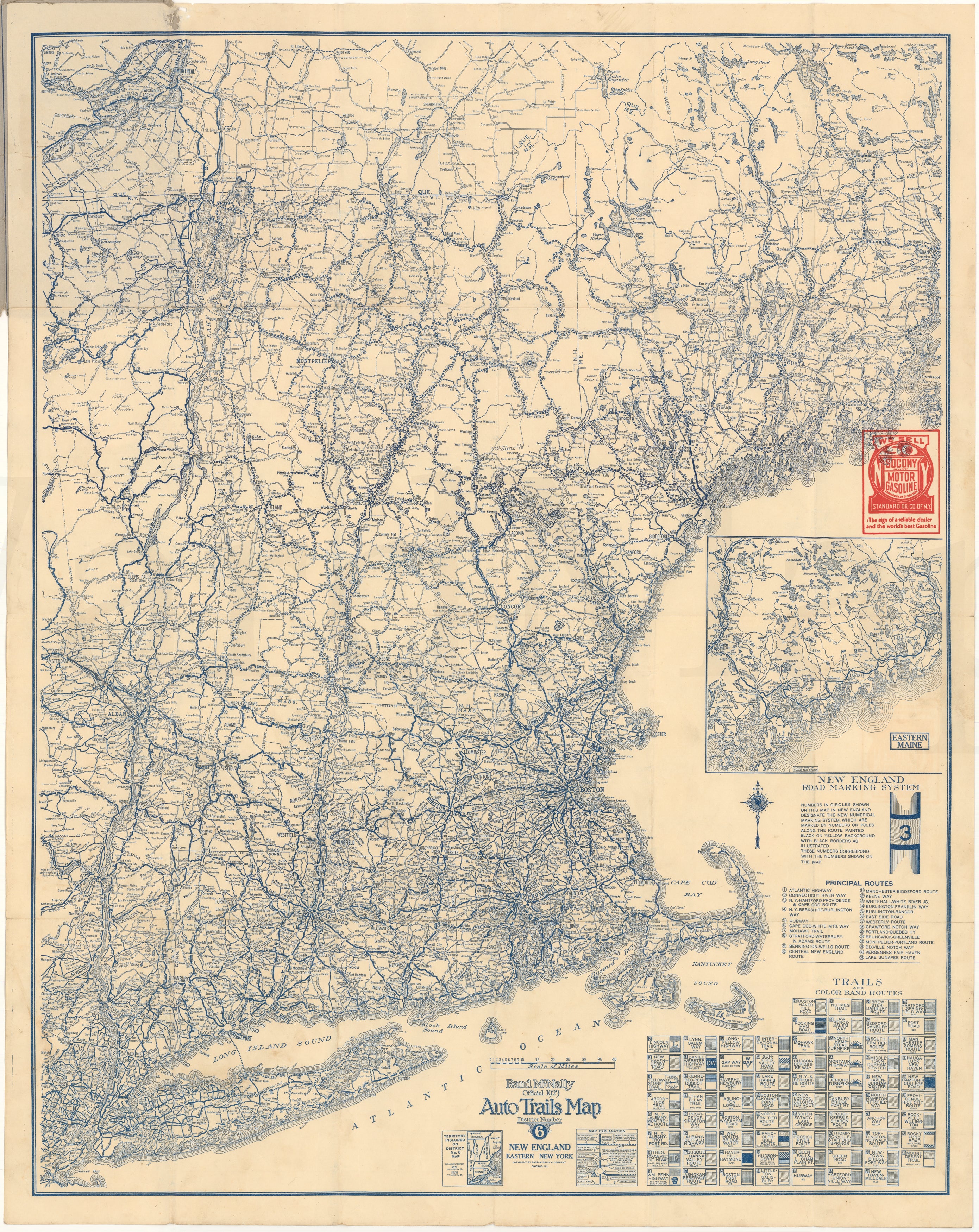 New England Auto Trails 1923 – WardMaps LLC