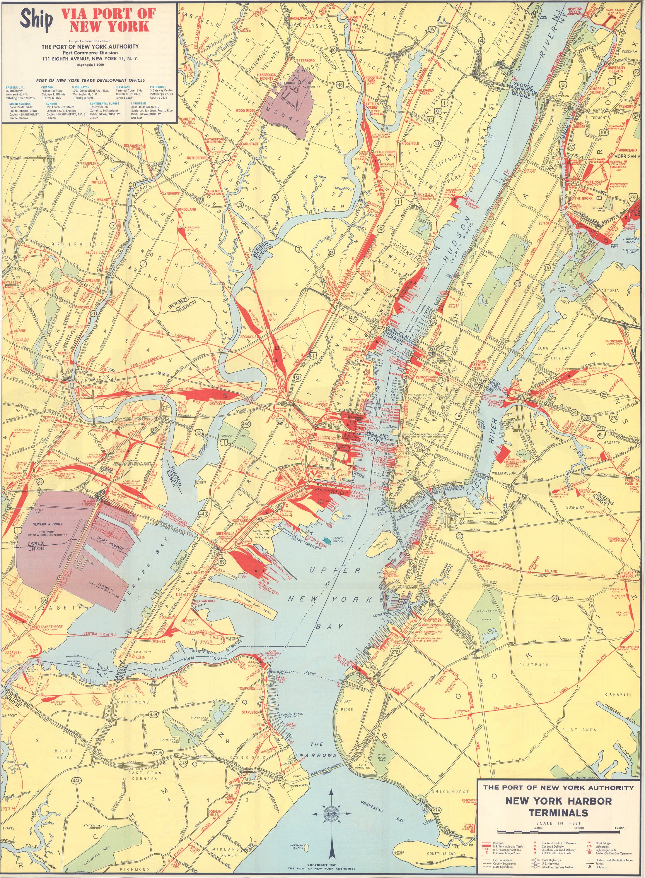 New York City Harbor Terminals 1961 (Side A) – WardMaps LLC