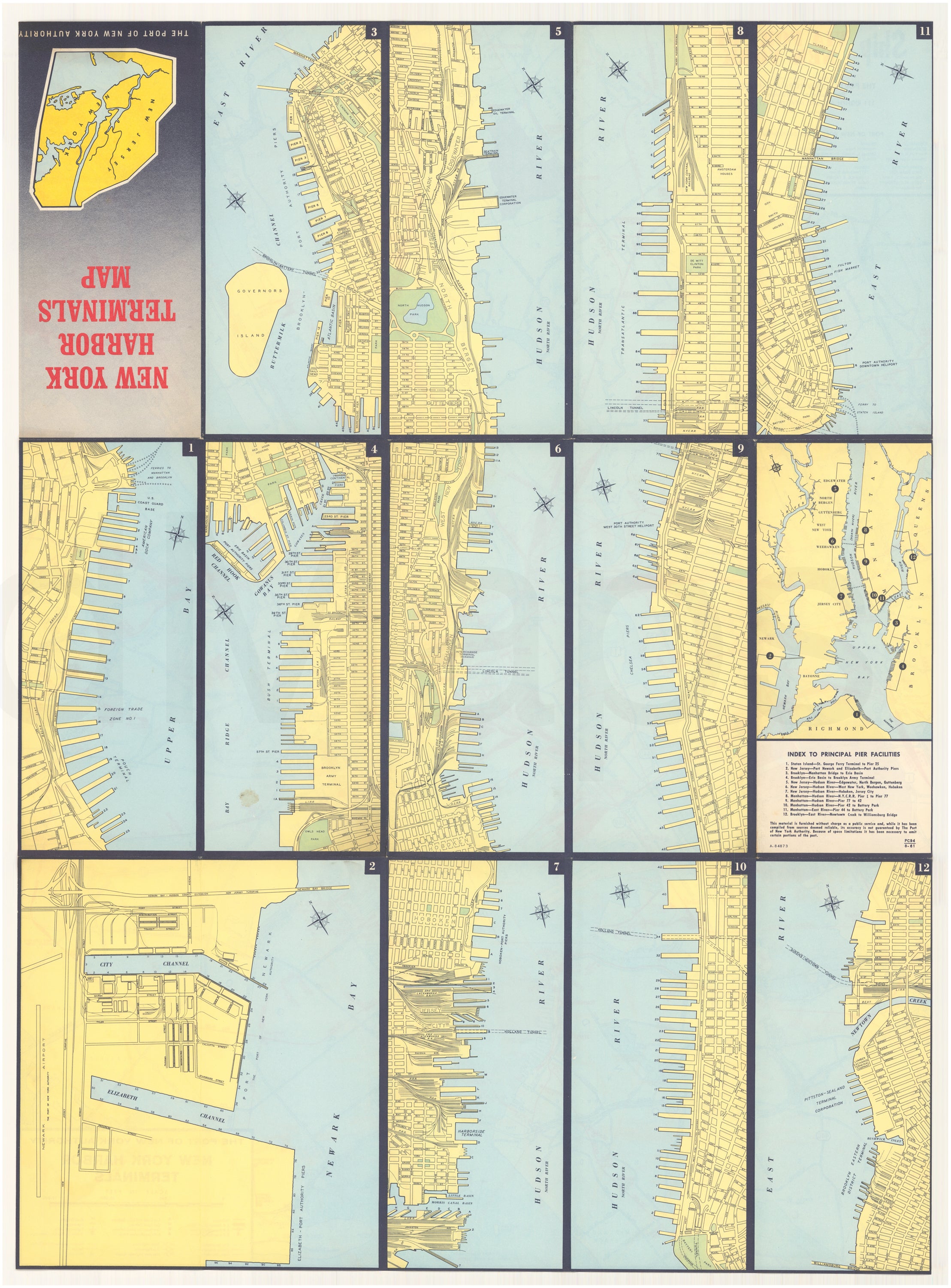 New York City Harbor Terminals 1961 (Side B) – WardMaps LLC