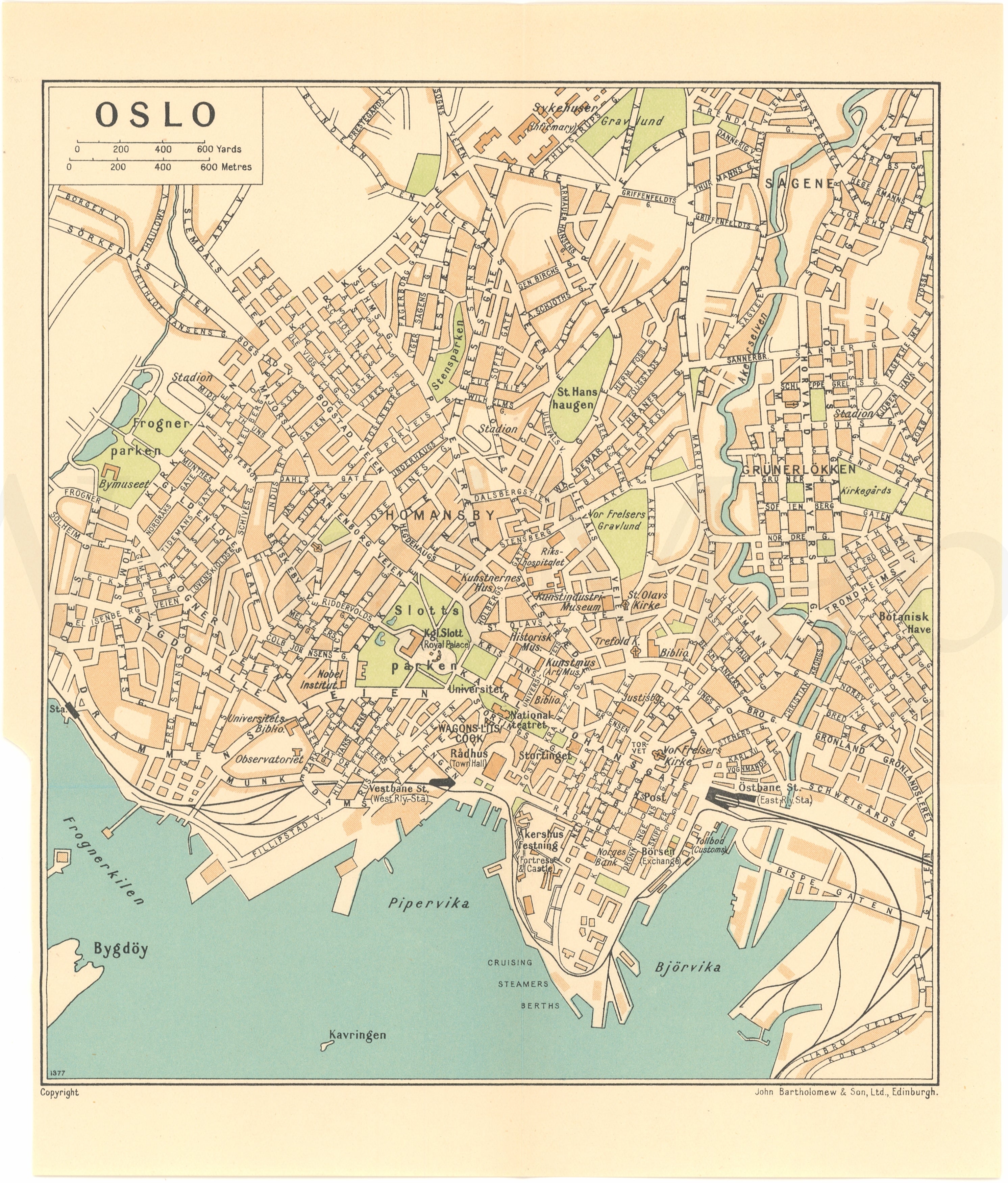 Oslo, Norway 1936 – WardMaps LLC