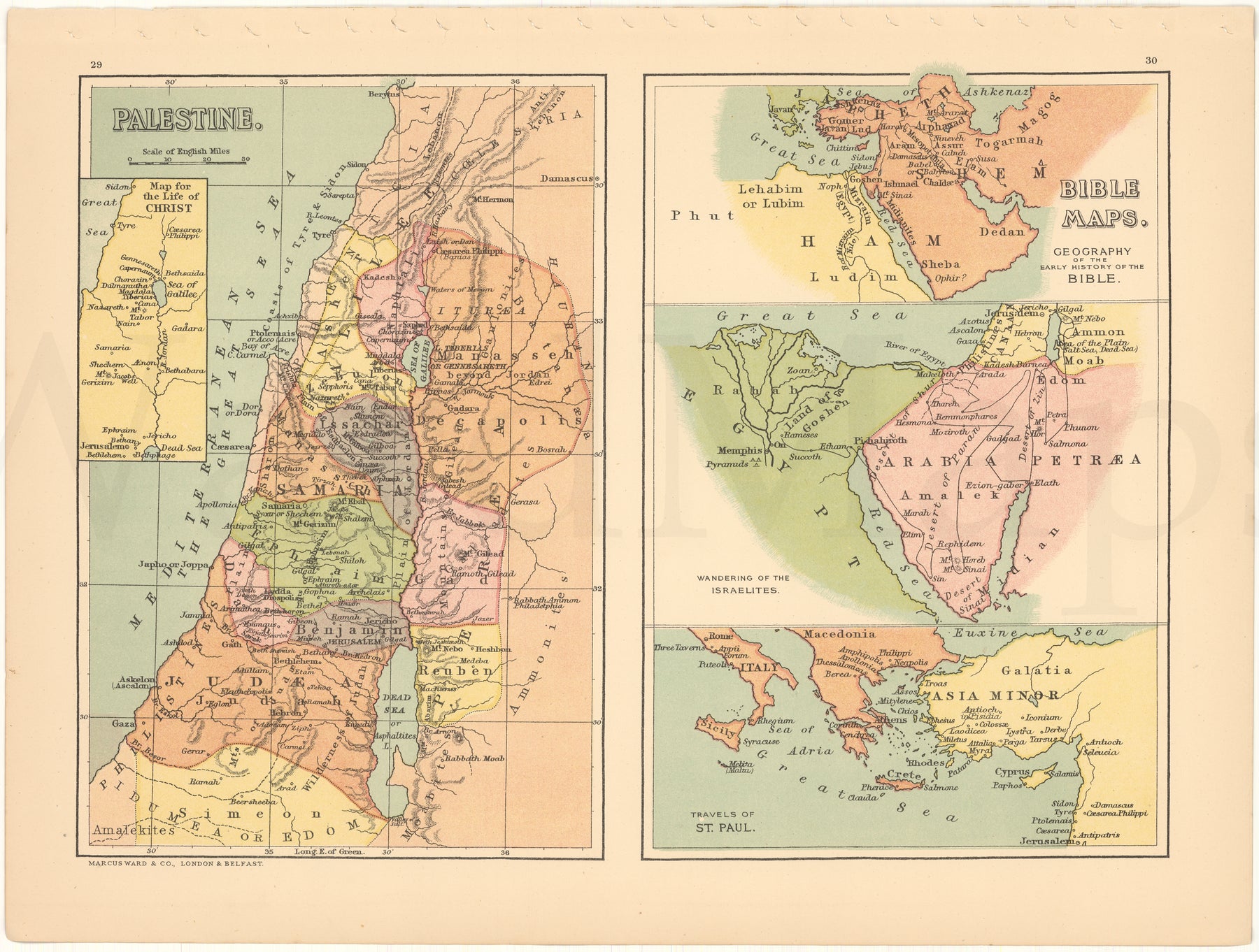 Palestine, Middle East, and Asia Minor circa 1880 – WardMaps LLC