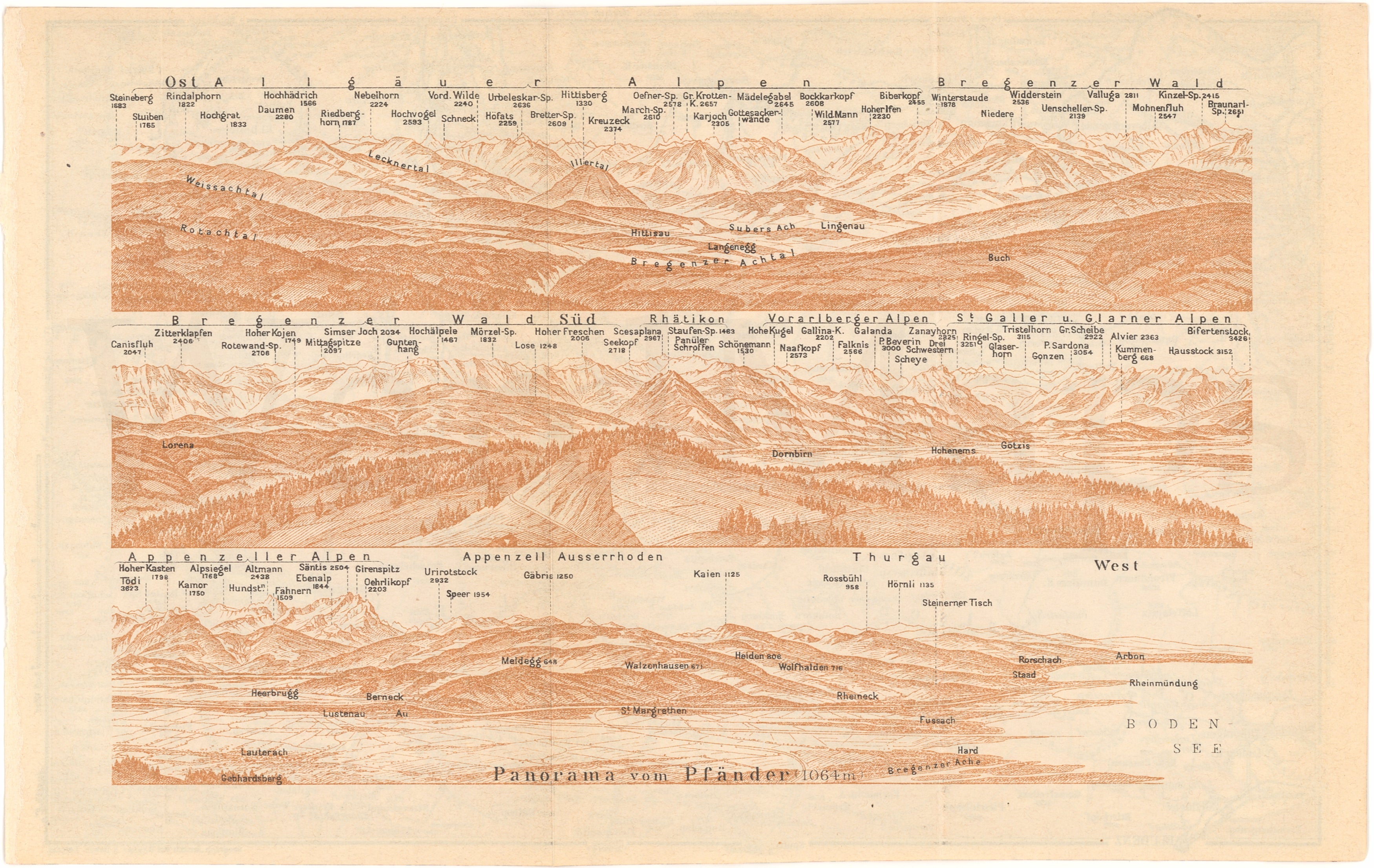Panorama Vom Pfander, Austria 1929 – WardMaps LLC