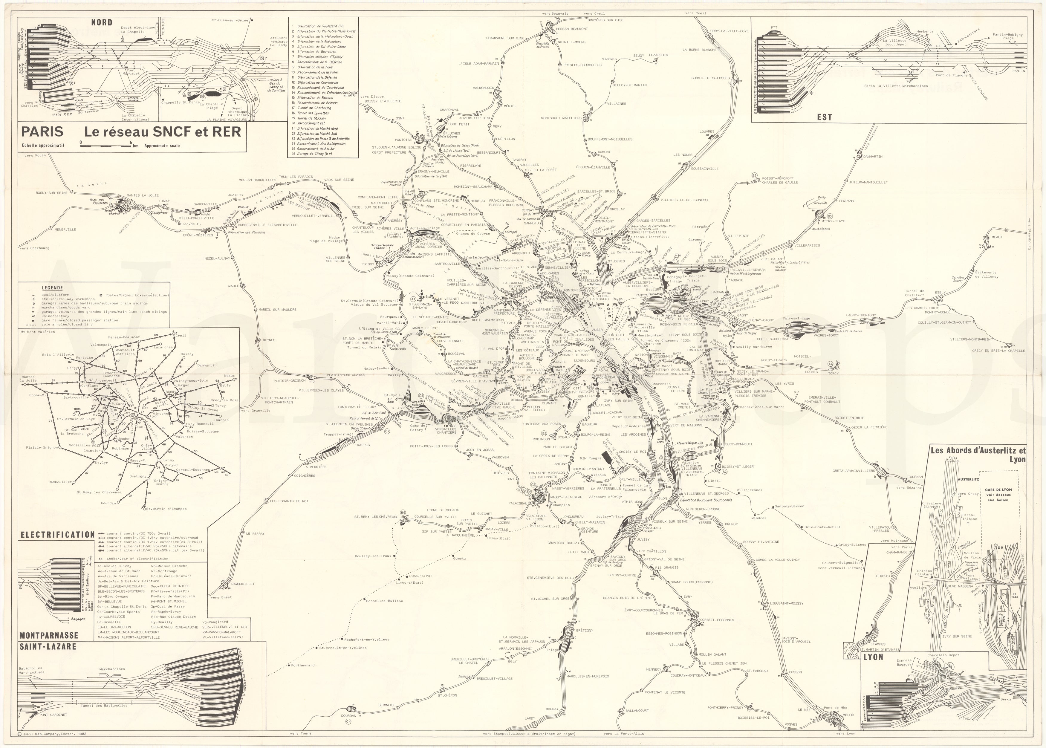 Paris, France 1982: SNCF & RER Track Maps – WardMaps LLC