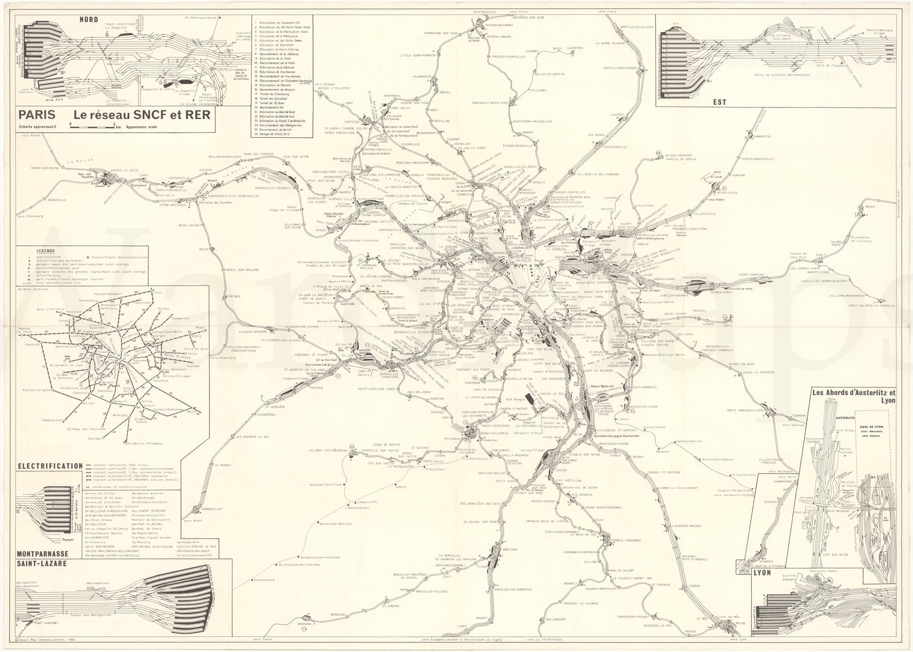 Paris, France 1982: SNCF & RER Track Maps – WardMaps LLC