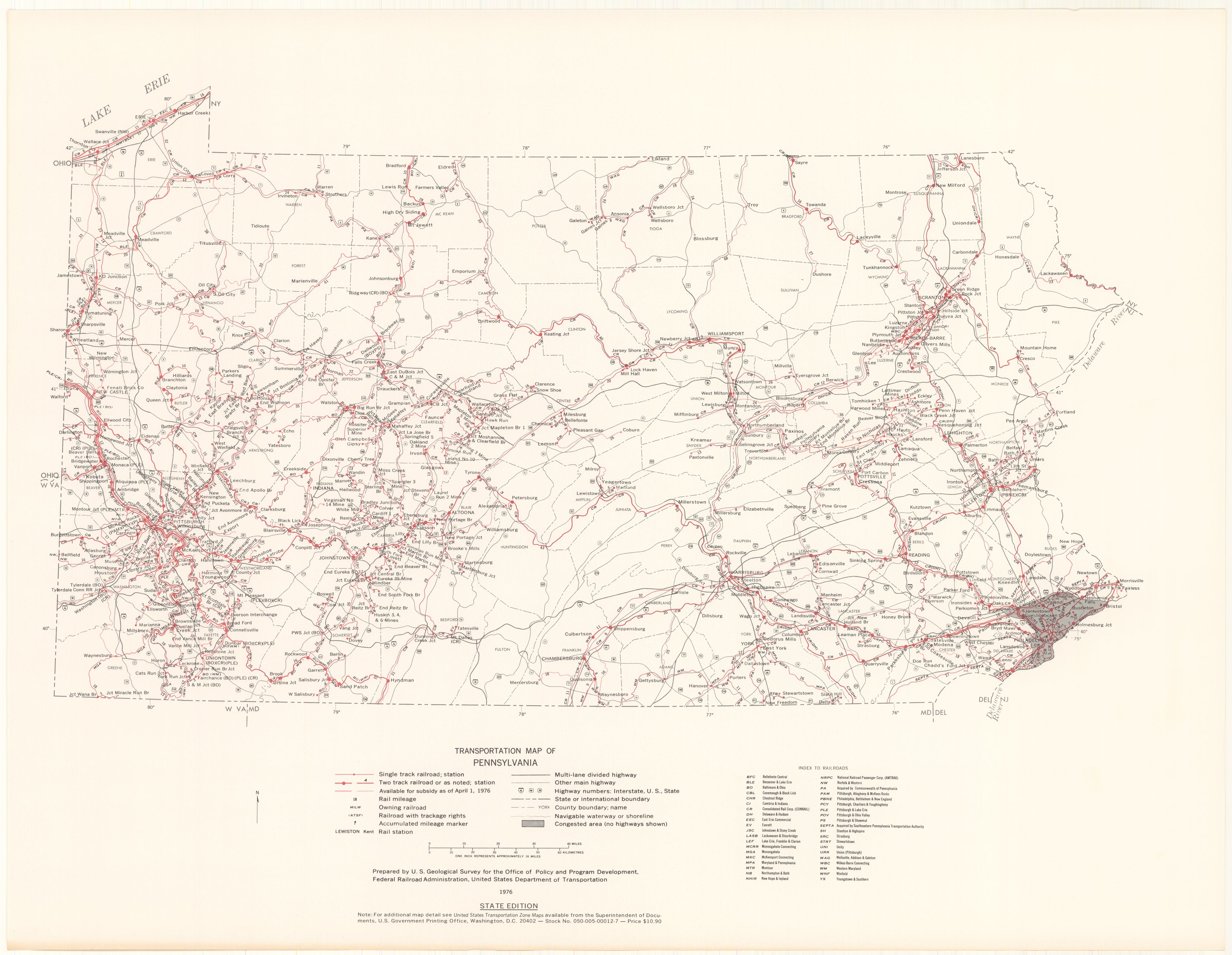 Pennsylvania Transportation Map 1976: State Edition – WardMaps LLC