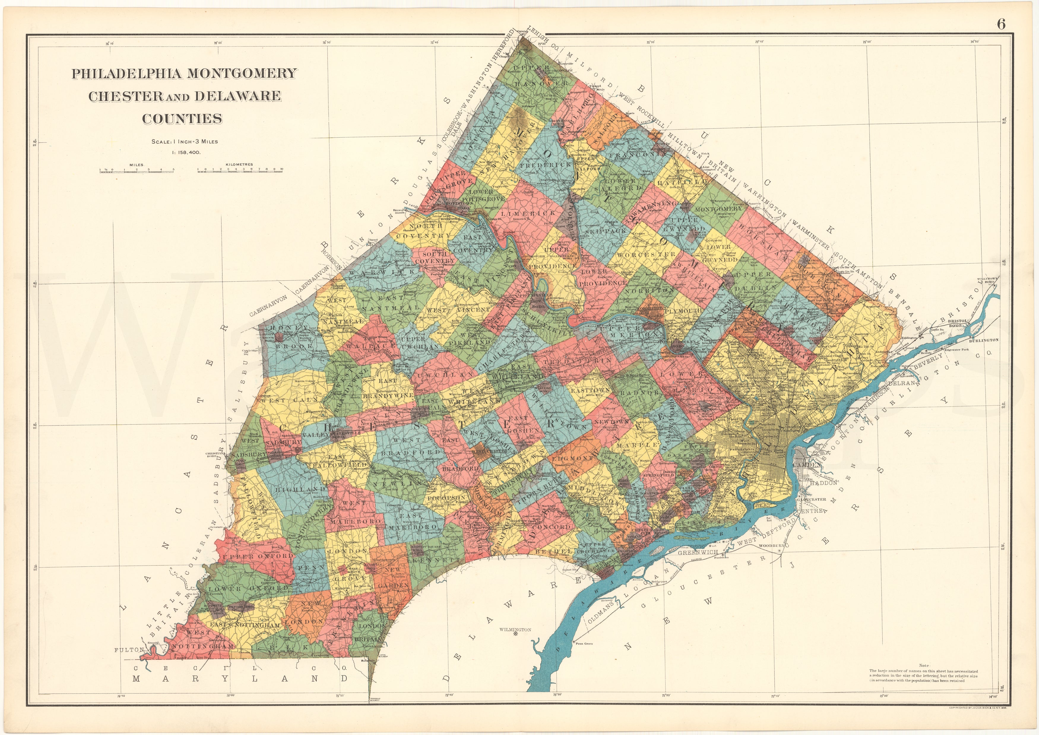 Pennsylvania 1901 Plate 06: Chester, Delaware, Montgomery, and Philade ...