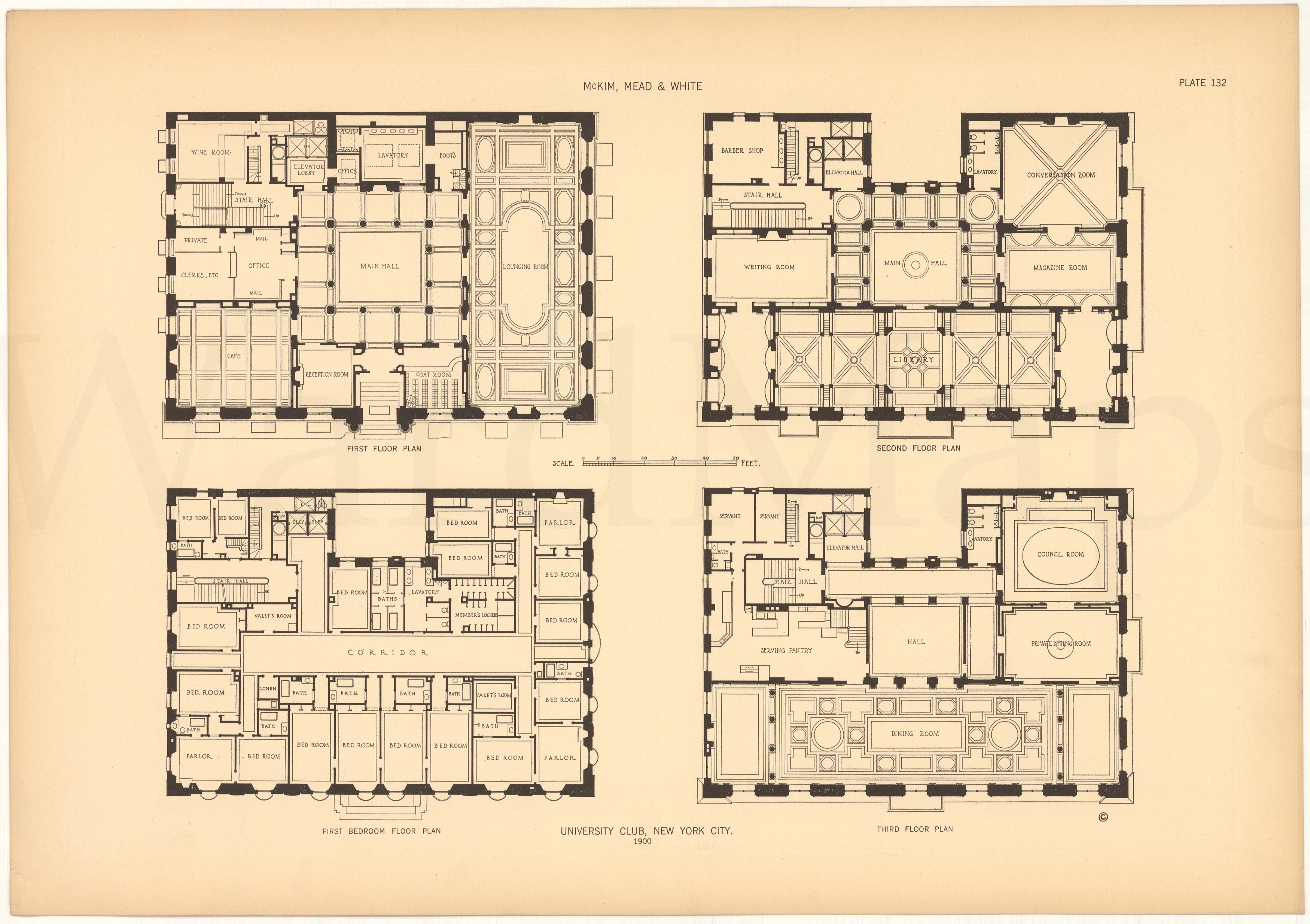 McKim, Mead & White Plate 132: University Club, New York, NY 1900 ...