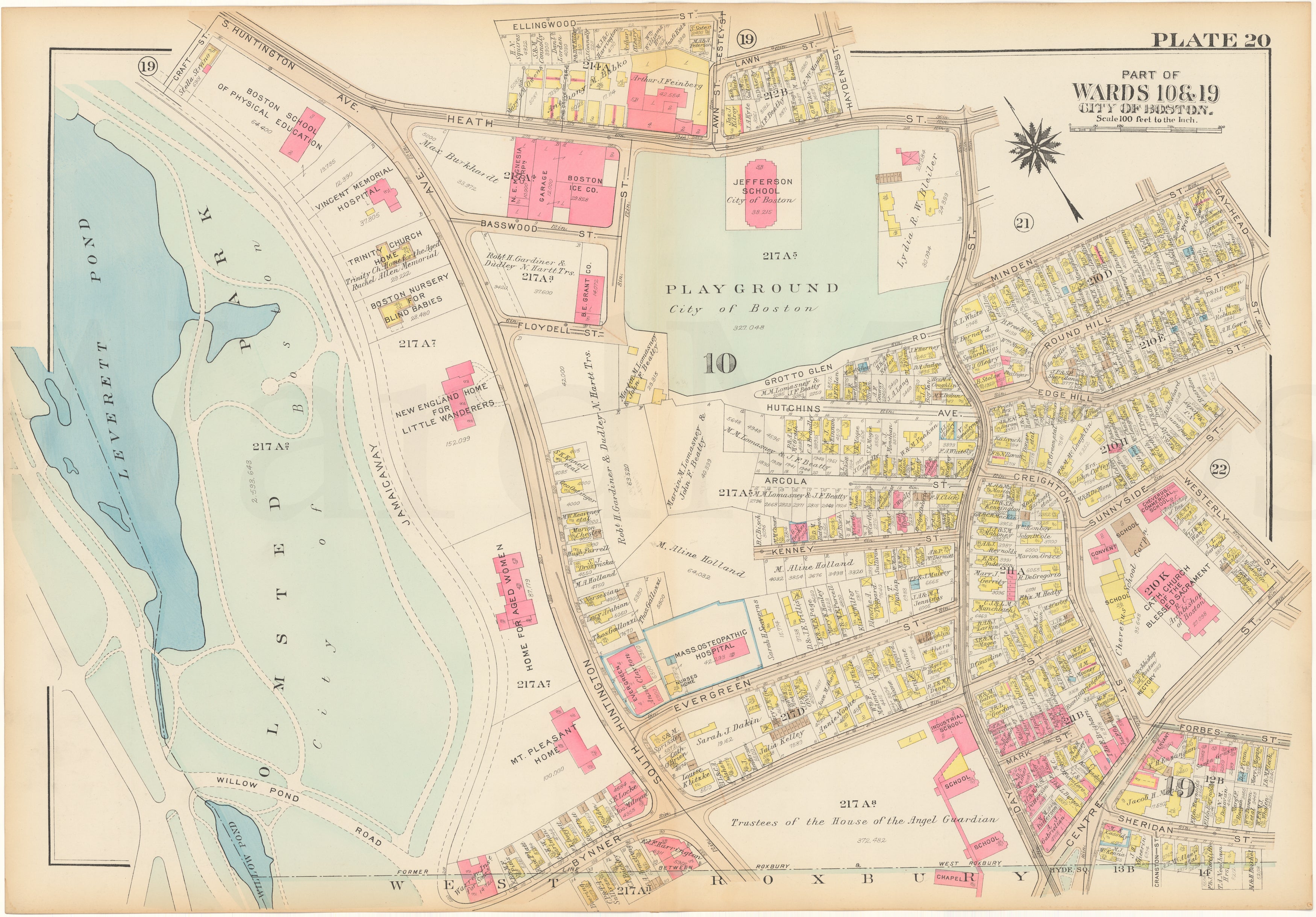 Roxbury Massachusetts 1931 Plate 020 Mission Hill Jamaica Plain
