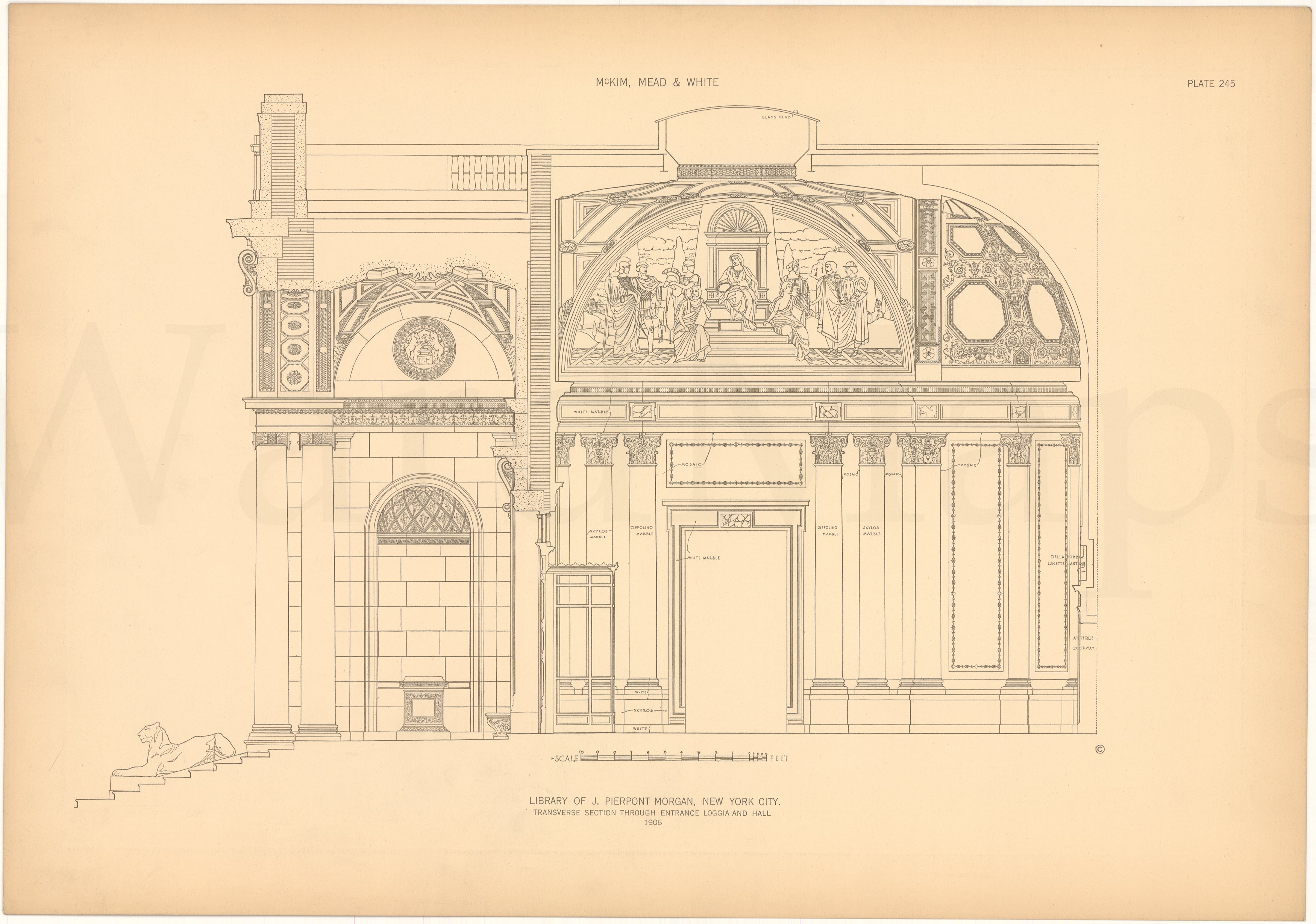 McKim, Mead & White Plate 245: Morgan Library, New York, NY 1906 ...