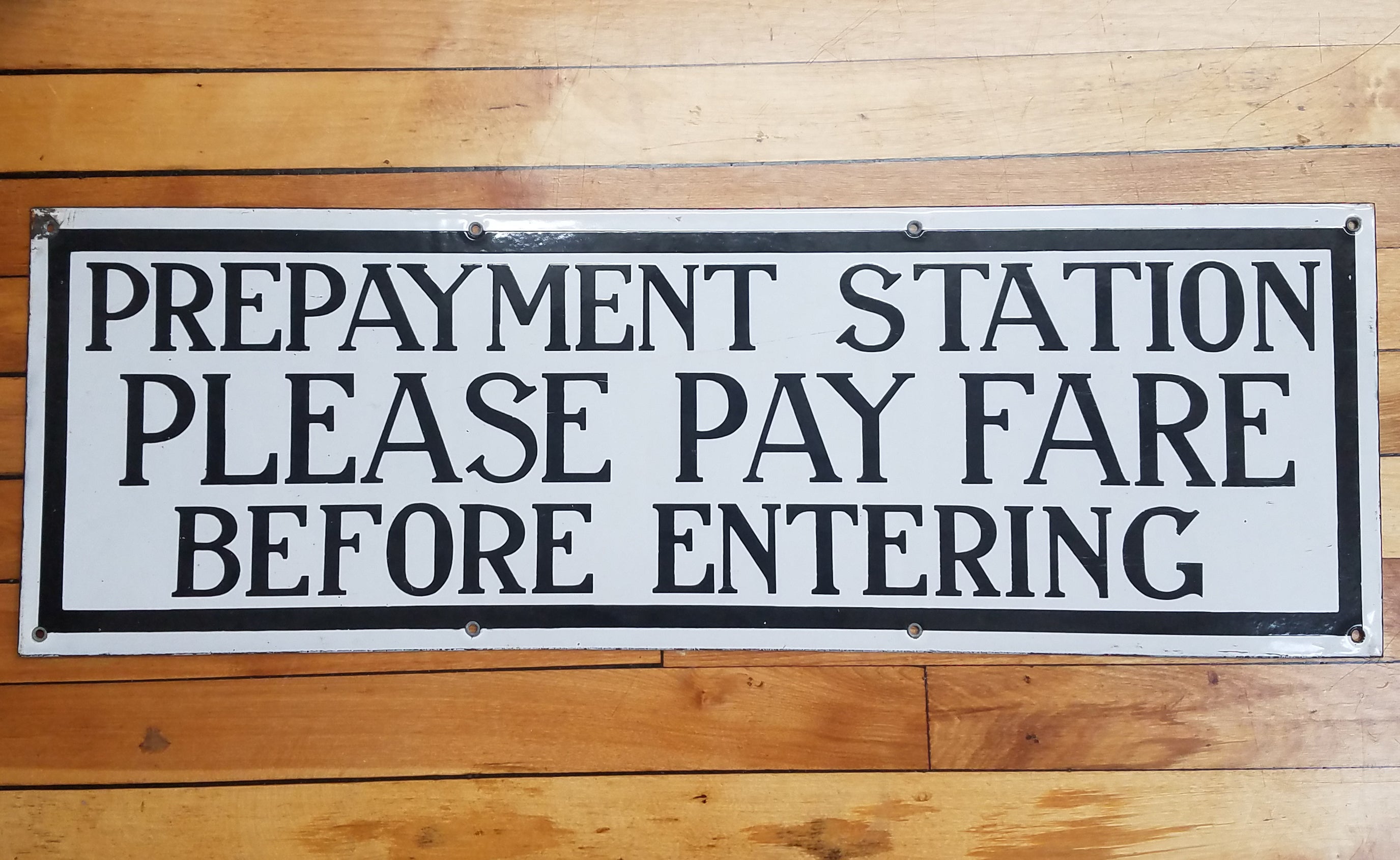 Prepayment Station - Antique Boston Transit Subway Sign – WardMaps LLC