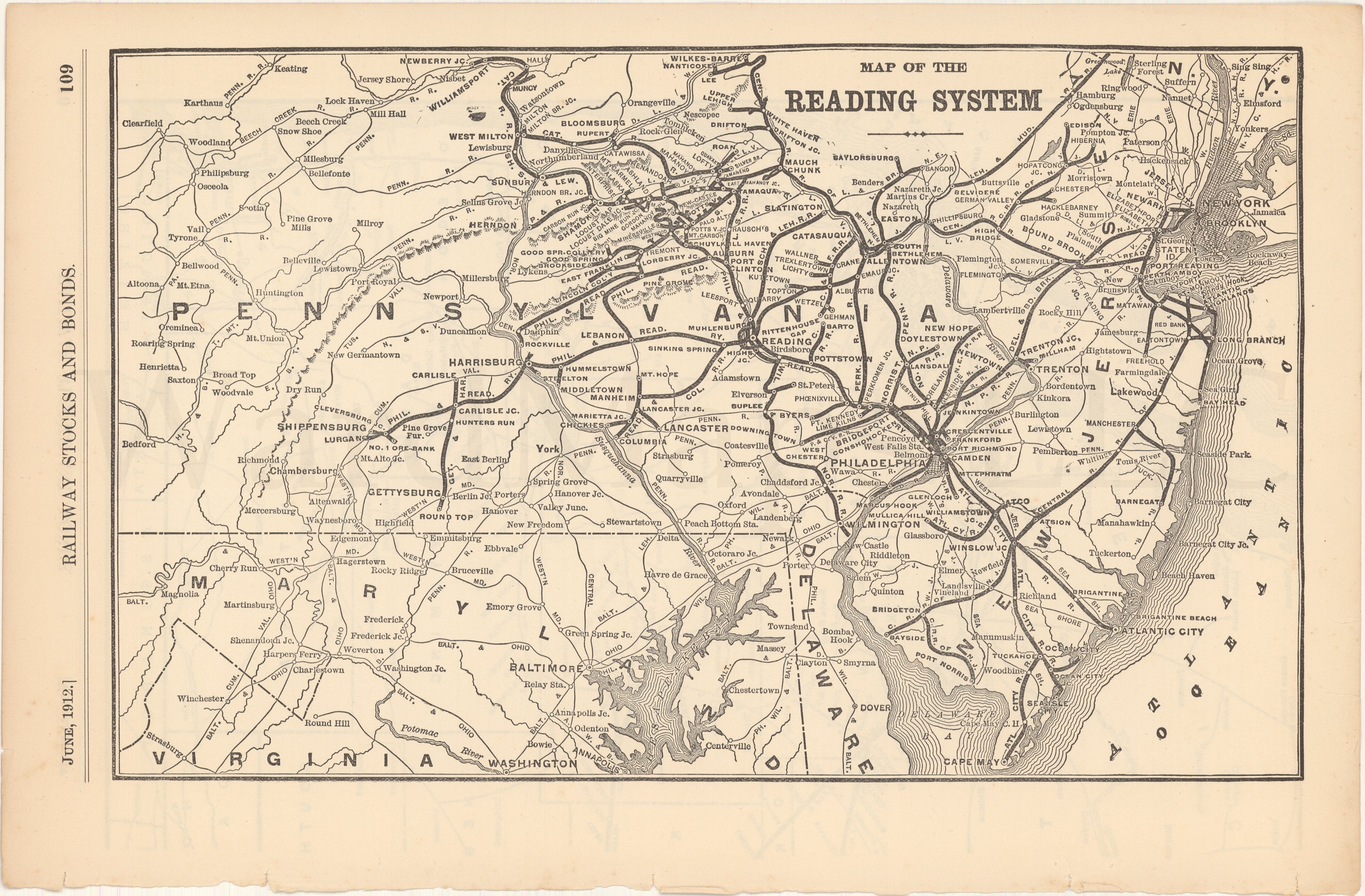 Reading Railroad System 1912 – WardMaps LLC