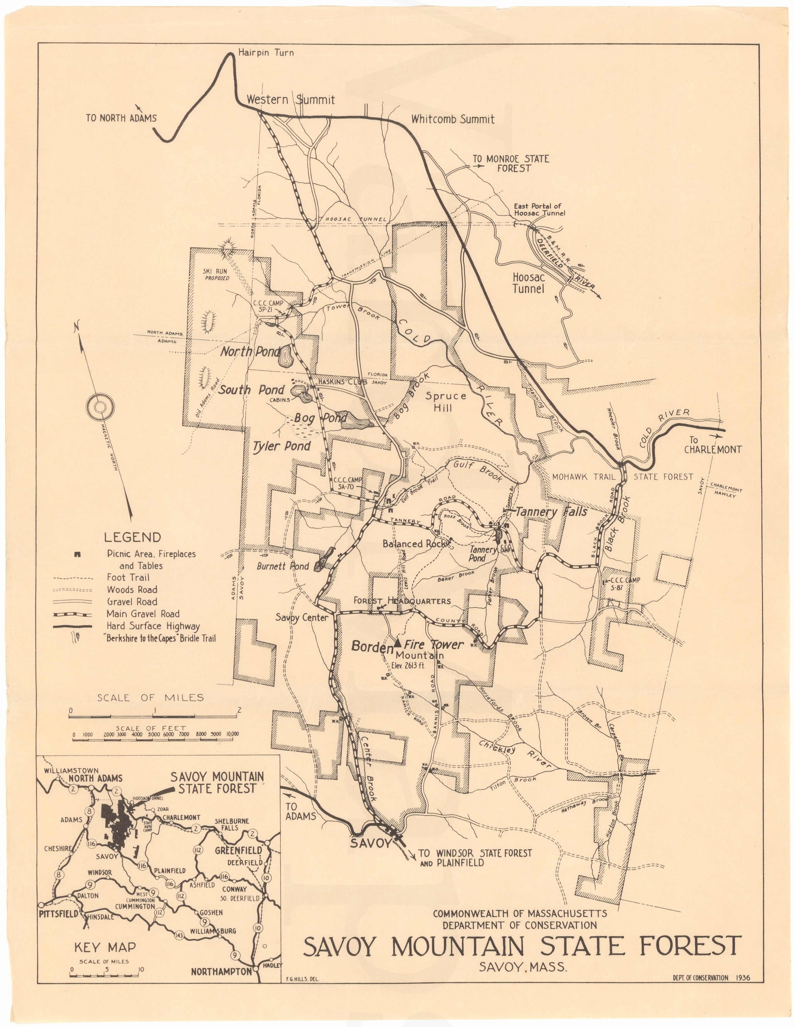 Savoy Mountain State Forest, Massachusetts 1936 – WardMaps LLC