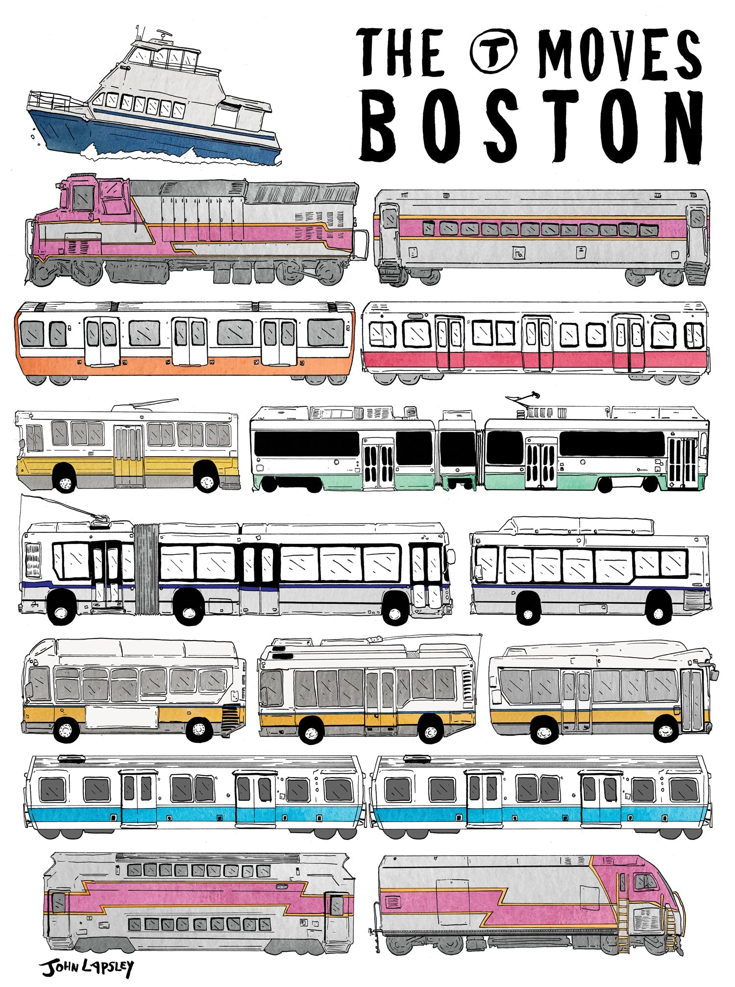 "The T Moves Boston" Graphic Art – WardMaps LLC