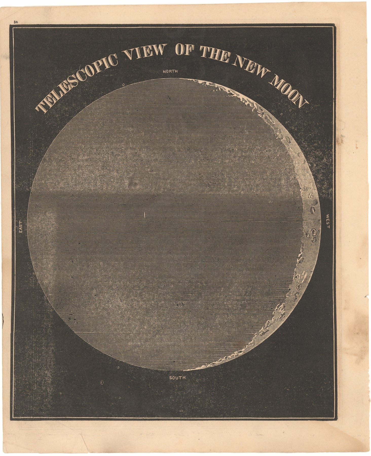 Telescopic View of The Moon 1863: New Moon – WardMaps LLC