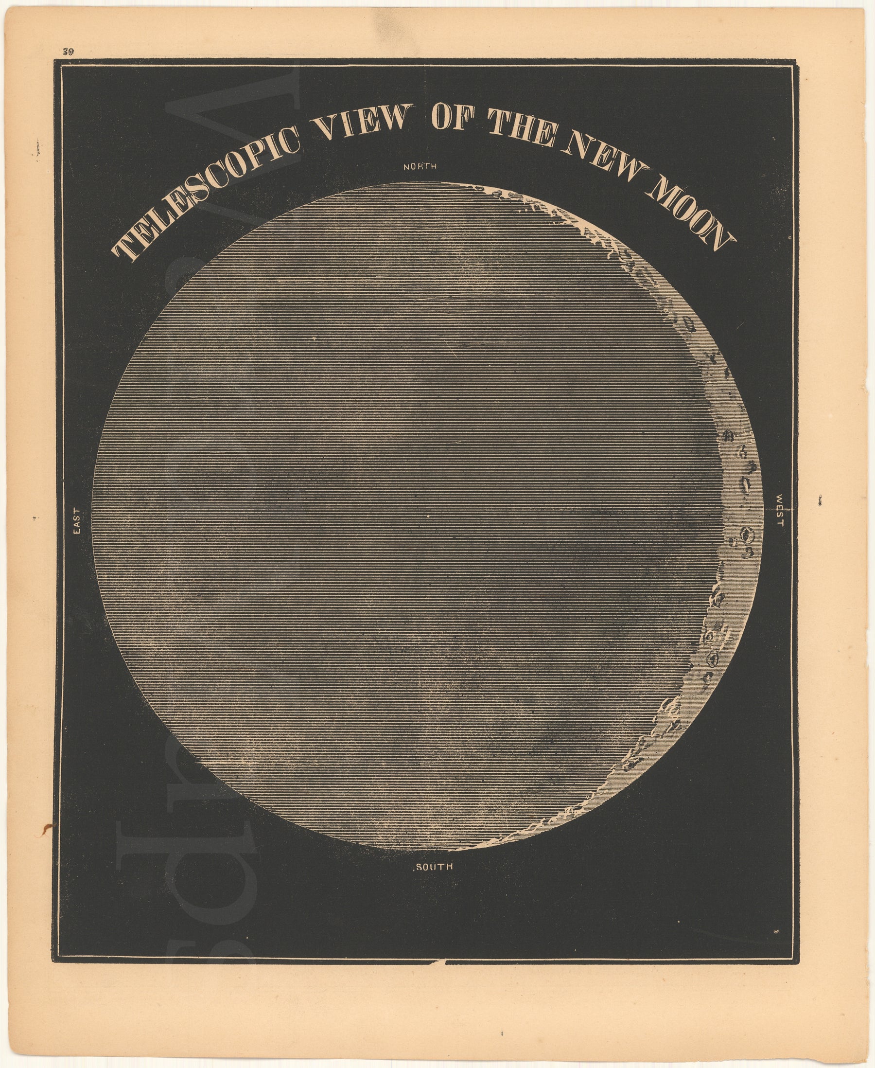 Telescopic View of The Moon 1851: New Moon – WardMaps LLC