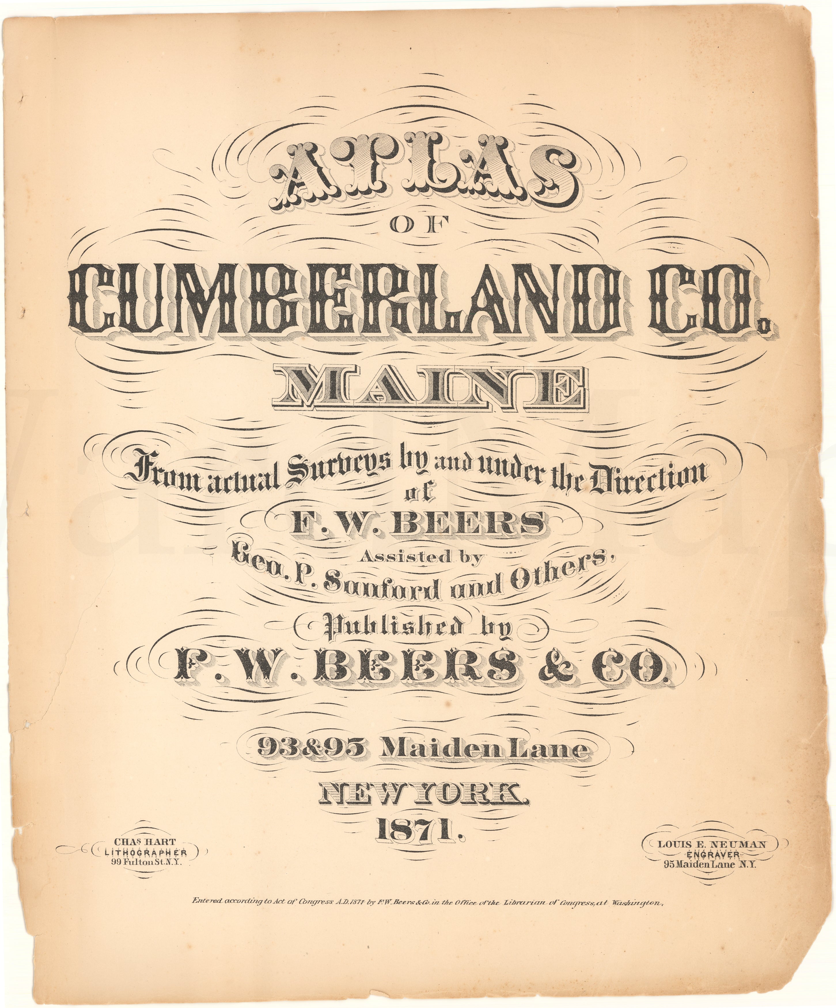 Cumberland County, Maine 1871 Title Page – WardMaps LLC