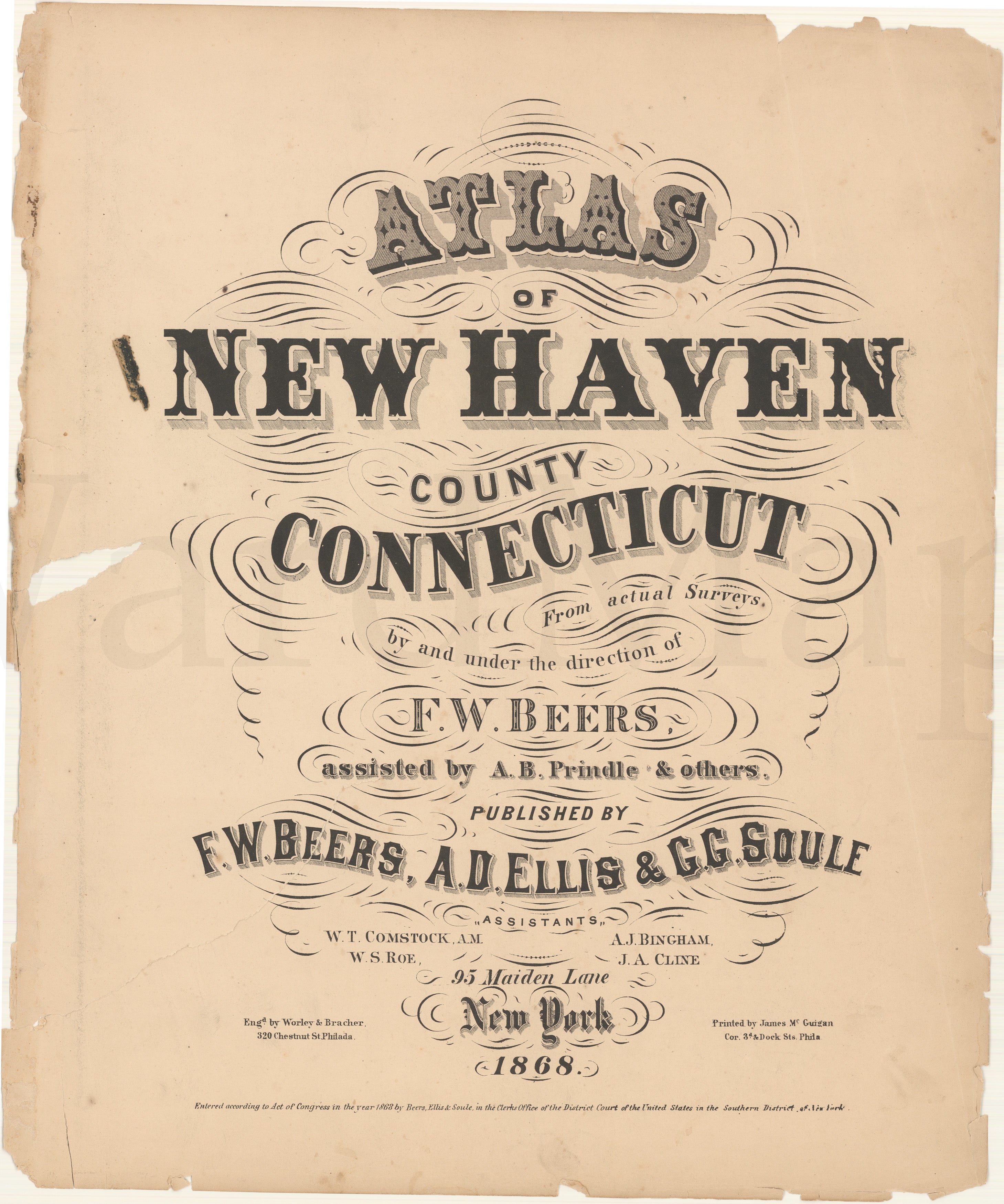 New Haven County, Connecticut 1868 Title Page – WardMaps LLC