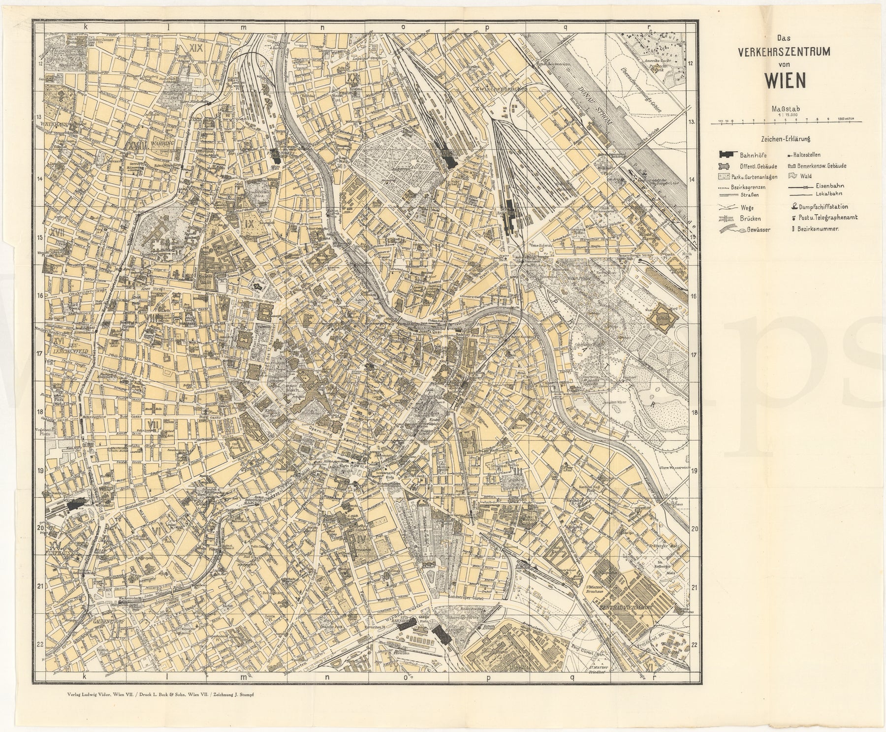 Vienna, Austria 1925: Central Transport Map – WardMaps LLC
