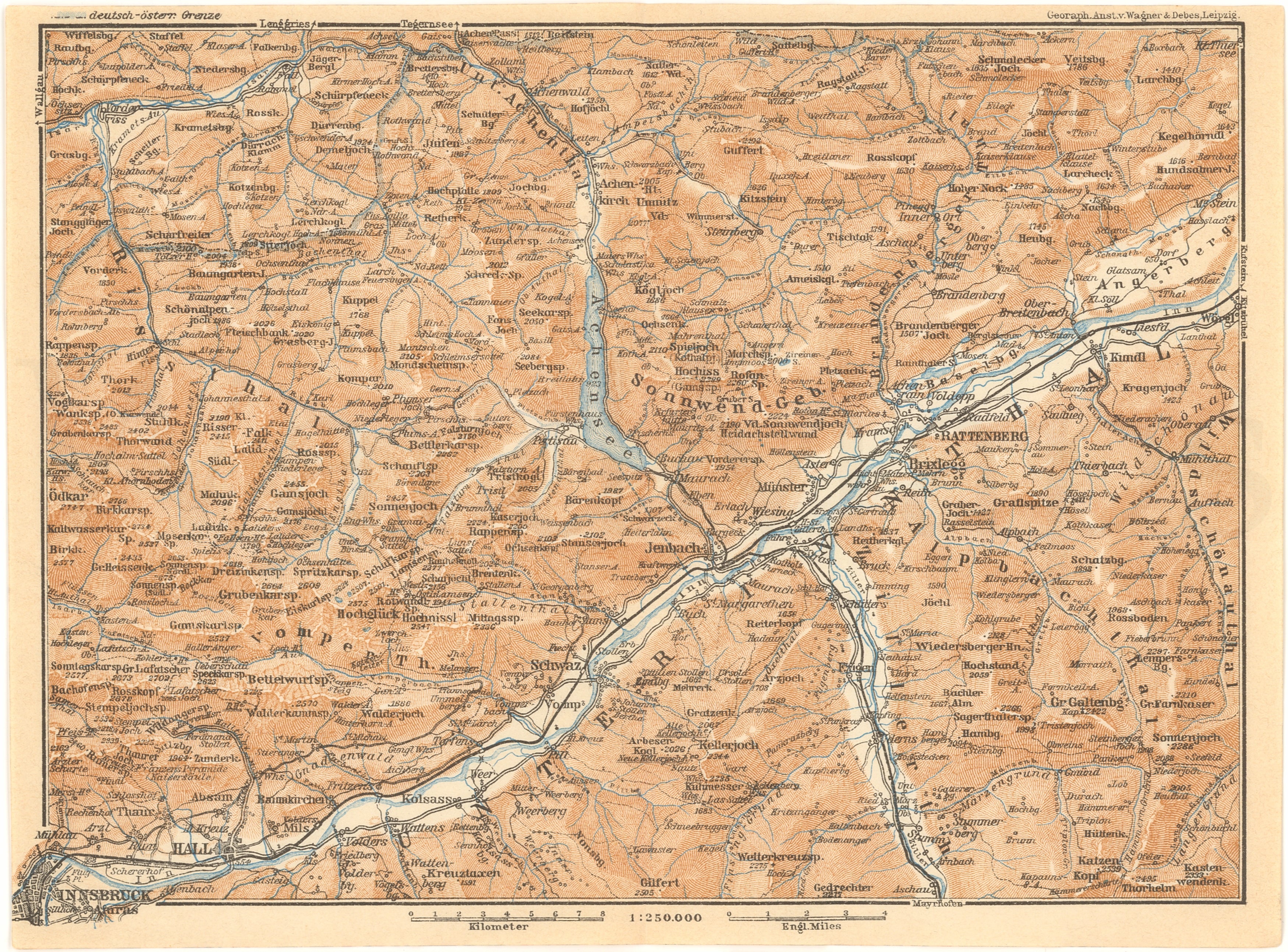 Tyrol (Lower Inn Valley), Austria 1929 – WardMaps LLC