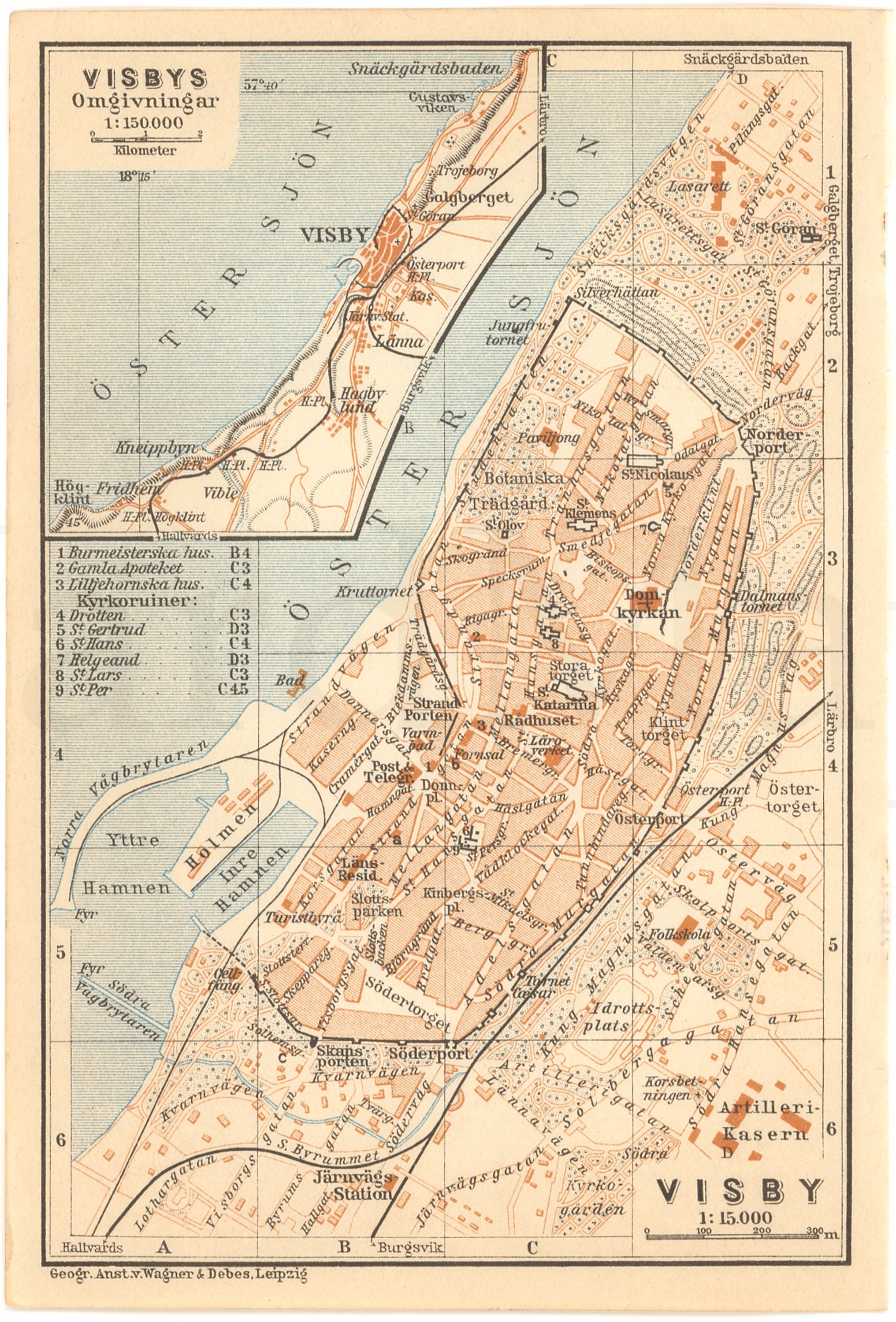 Visby, Sweden 1929 – WardMaps LLC