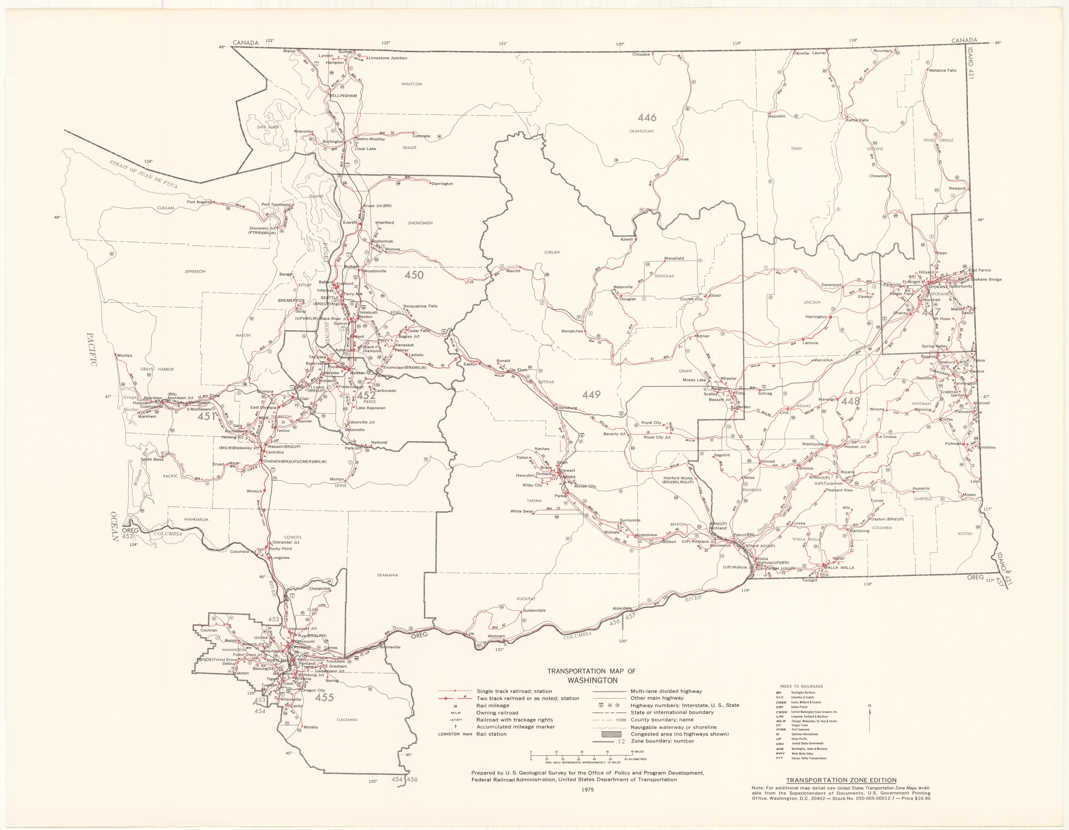 Washington Transportation Map 1975: Zone Edition – WardMaps LLC