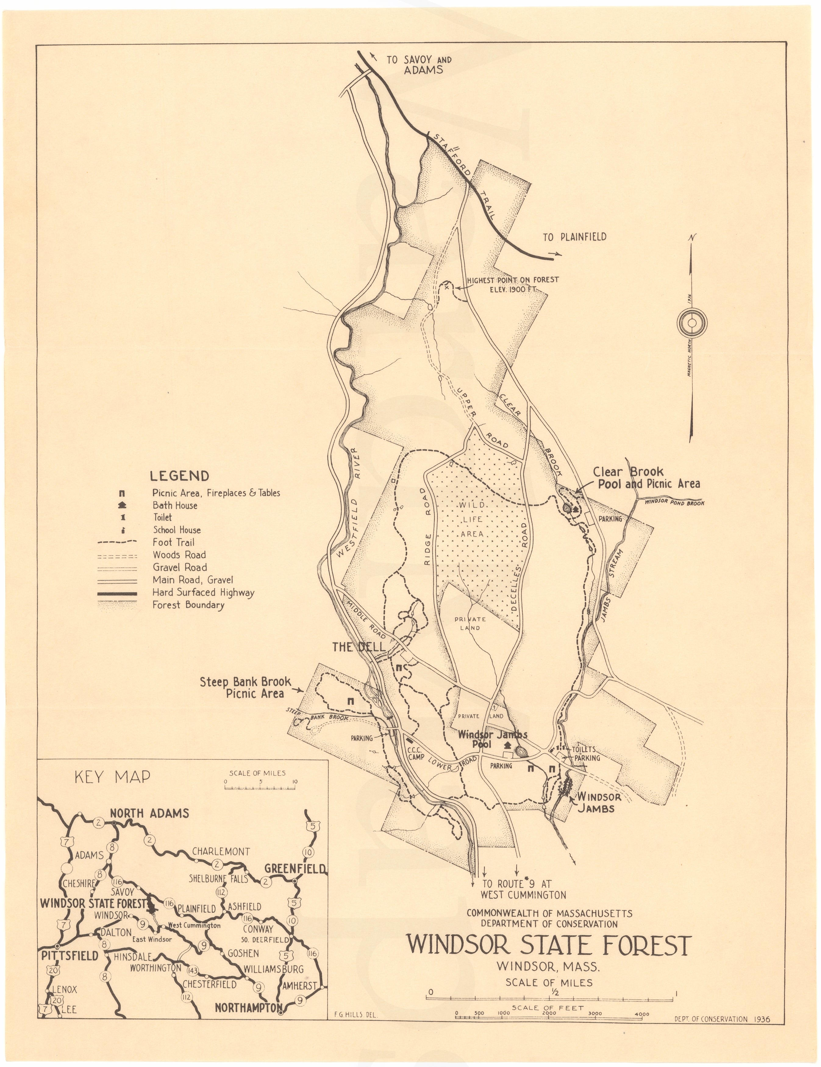 Windsor State Forest, Massachusetts 1936 – WardMaps LLC