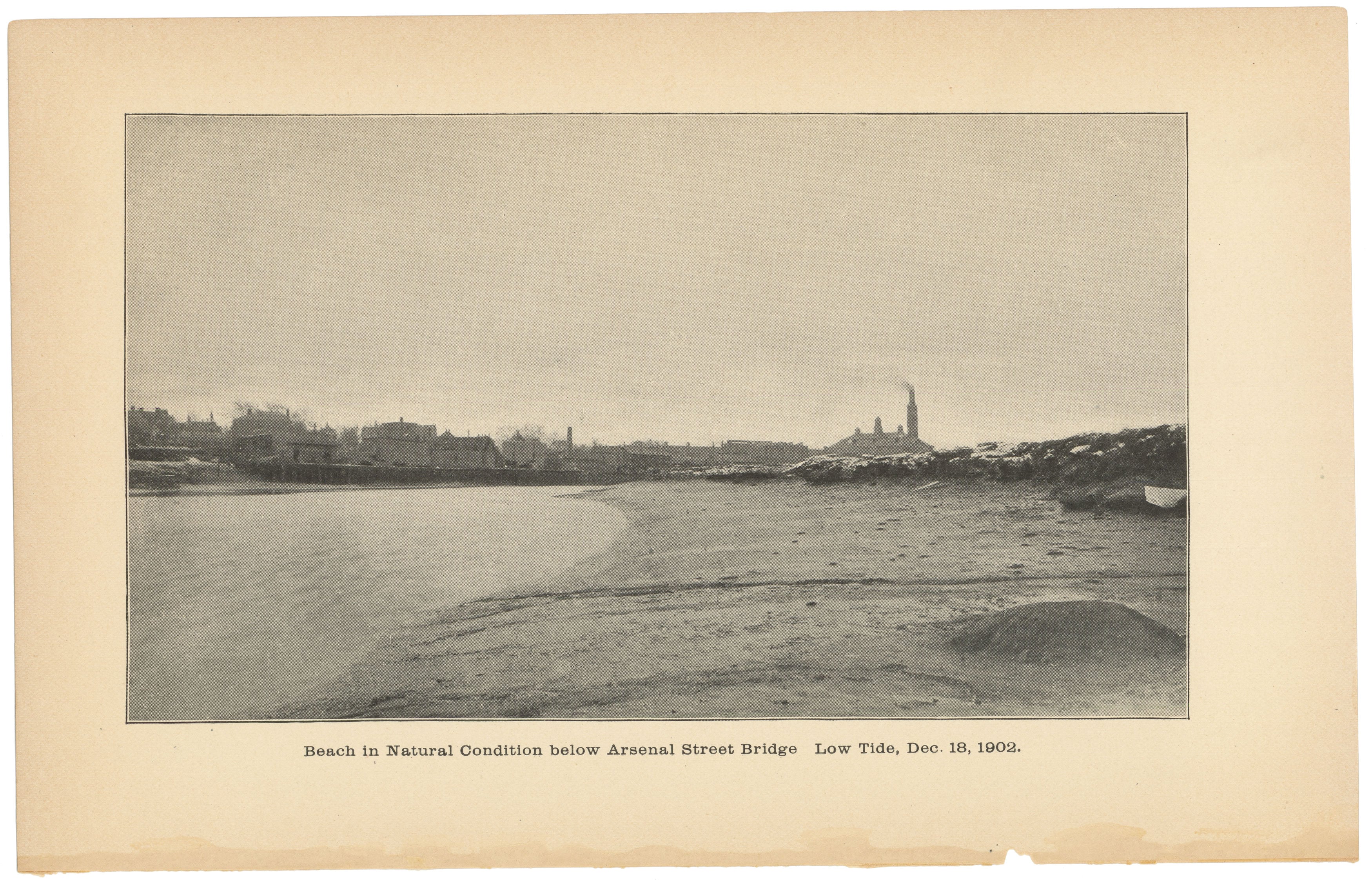 Charles River Dam Report 1903: Beach Below Arsenal Street, Boston, Mas ...