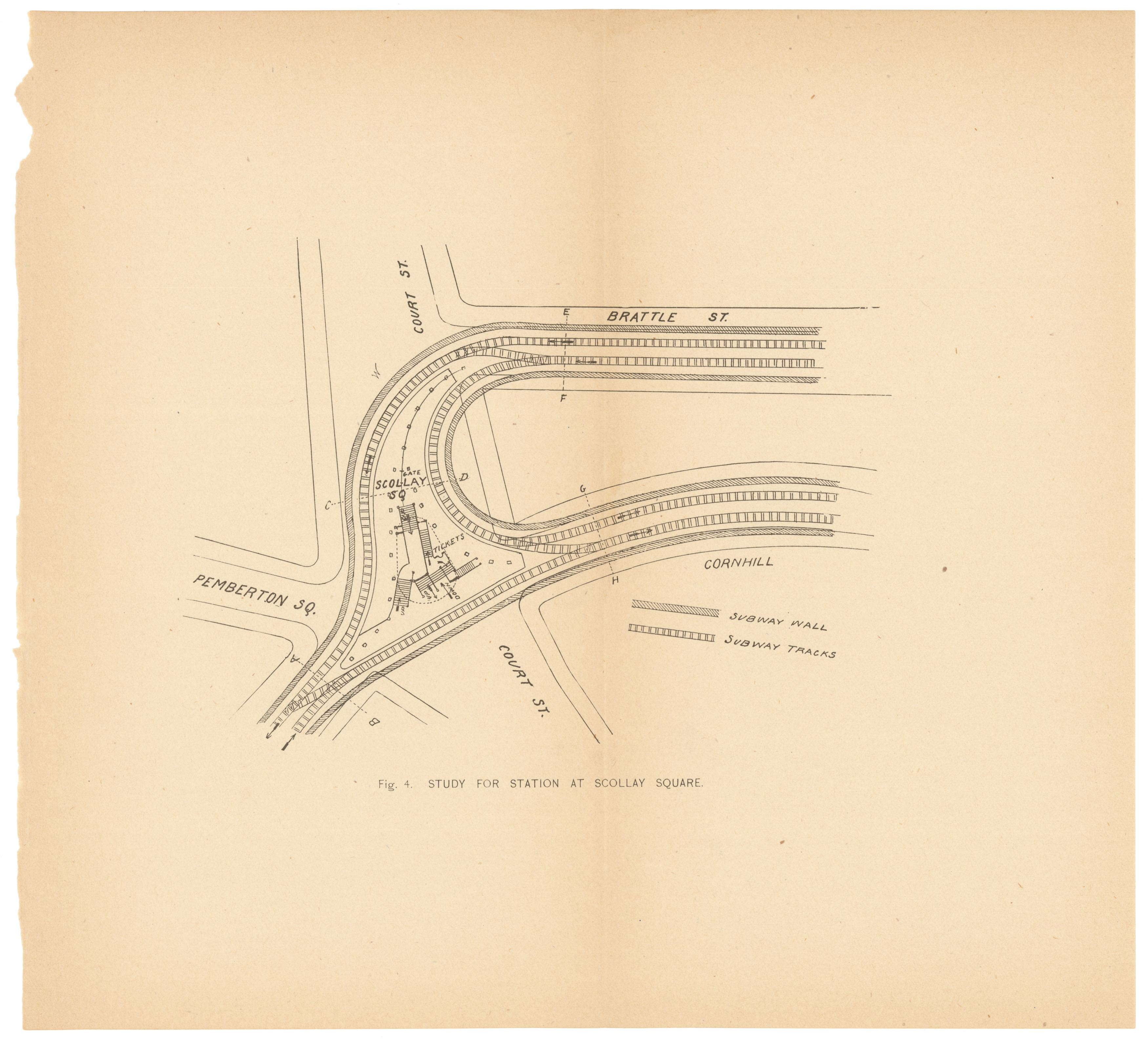 BTC Report 01 1895 Fig. 04: Scollay Square Station Plan Study, Boston ...