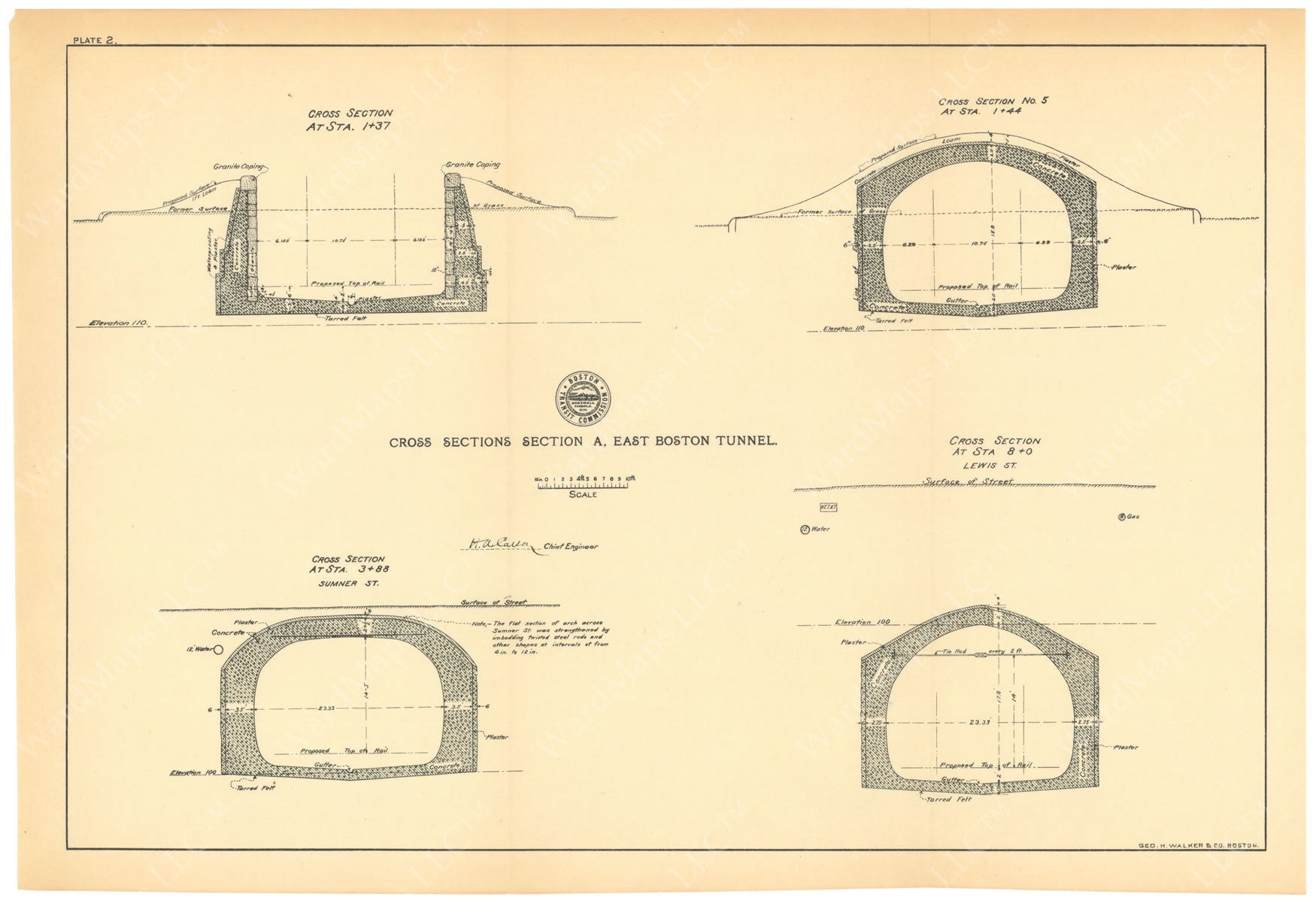 BTC Report 06 1900 Plate 02: East Boston Tunnel Cross Sections (Massac ...